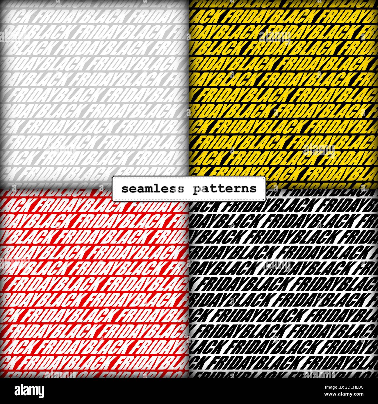 set of seamless lettering patterns with sale offer slogans. black ...