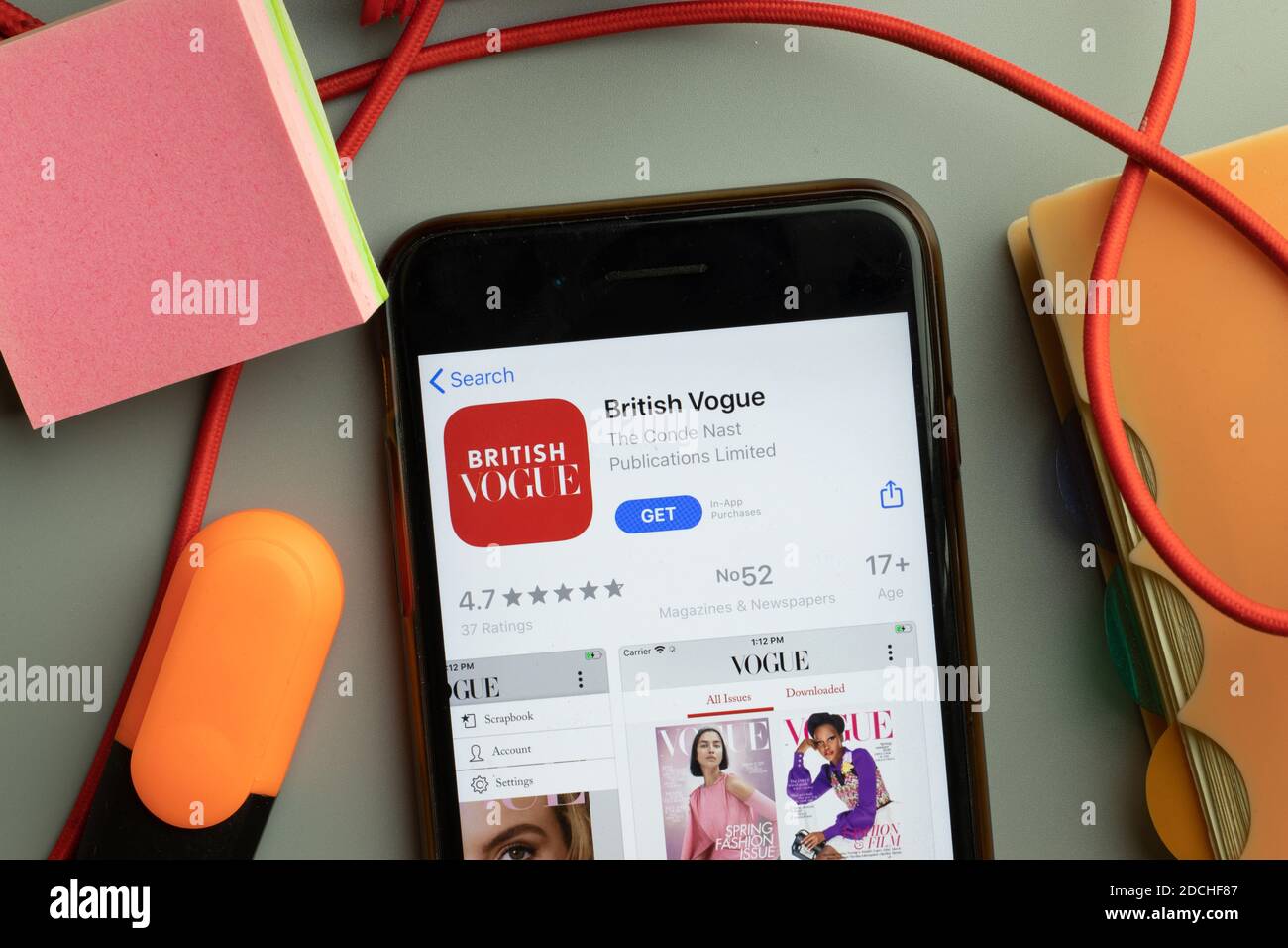 New York, United States - 7 November 2020: British Vogue app store logo ...