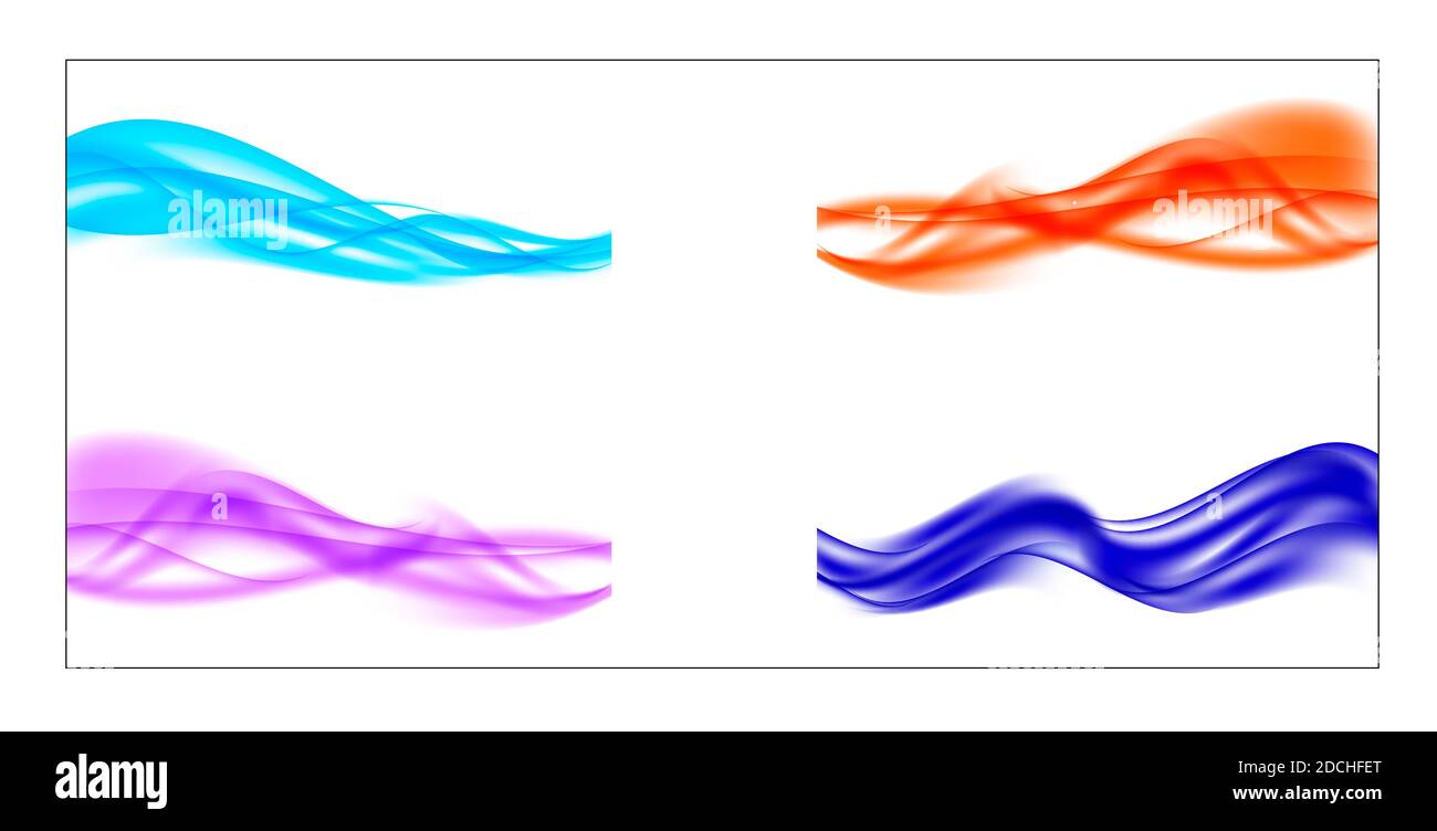 Set of Abstract Wave on White Background. Illustration Stock Photo - Alamy