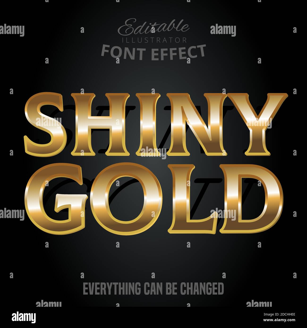 Metallic gold text effect, shiny gold alphabet style Stock Vector Image ...