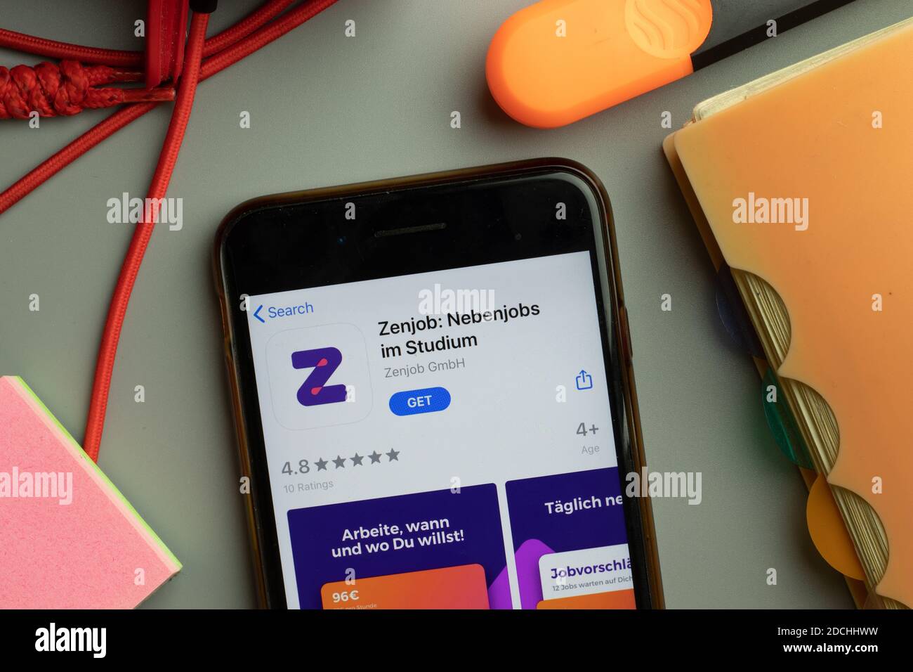 New York, United States - 7 November 2020: Zenjob app store logo on ...