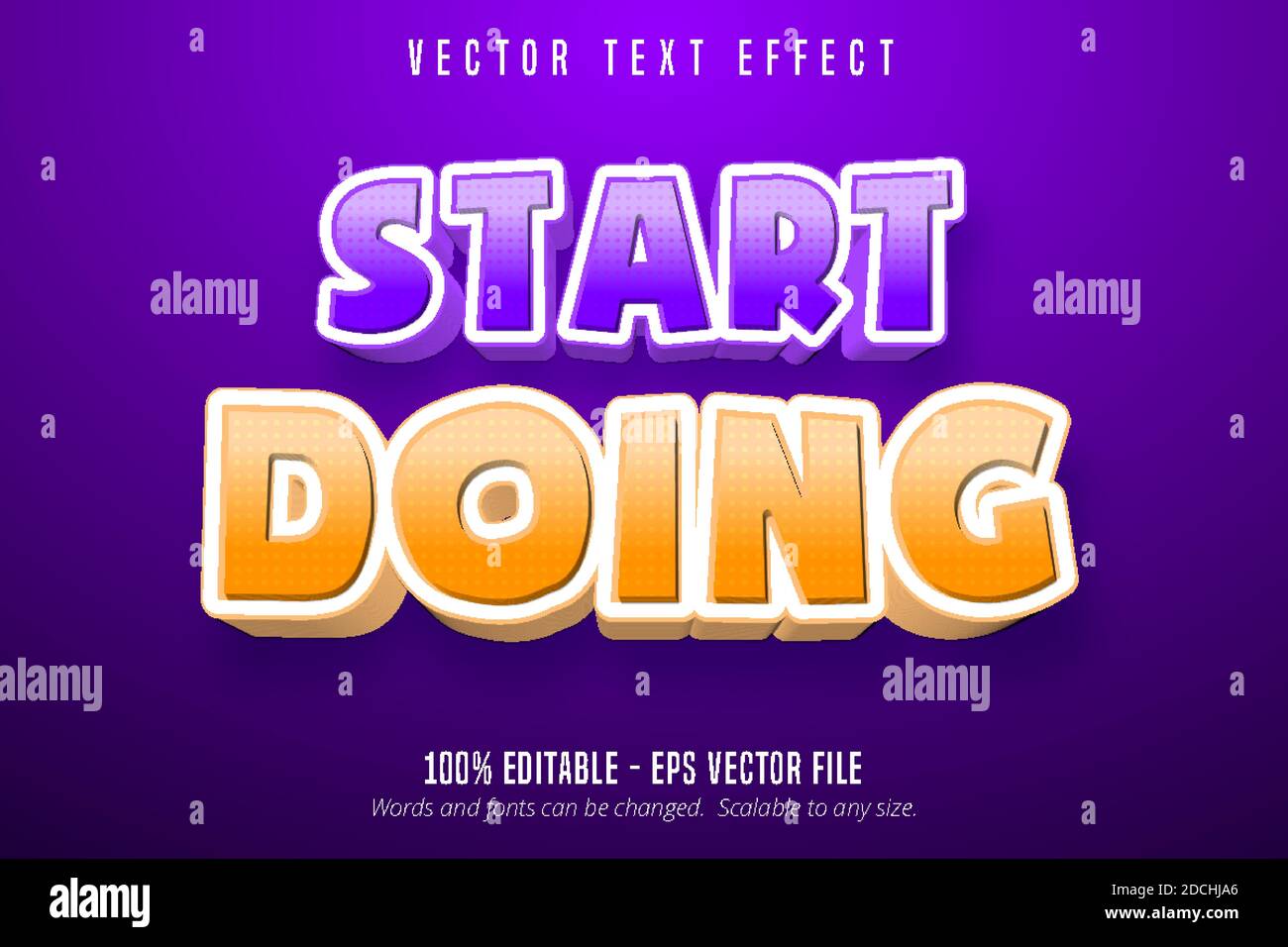 Start doing text, cartoon style editable text effect Stock Vector Image ...