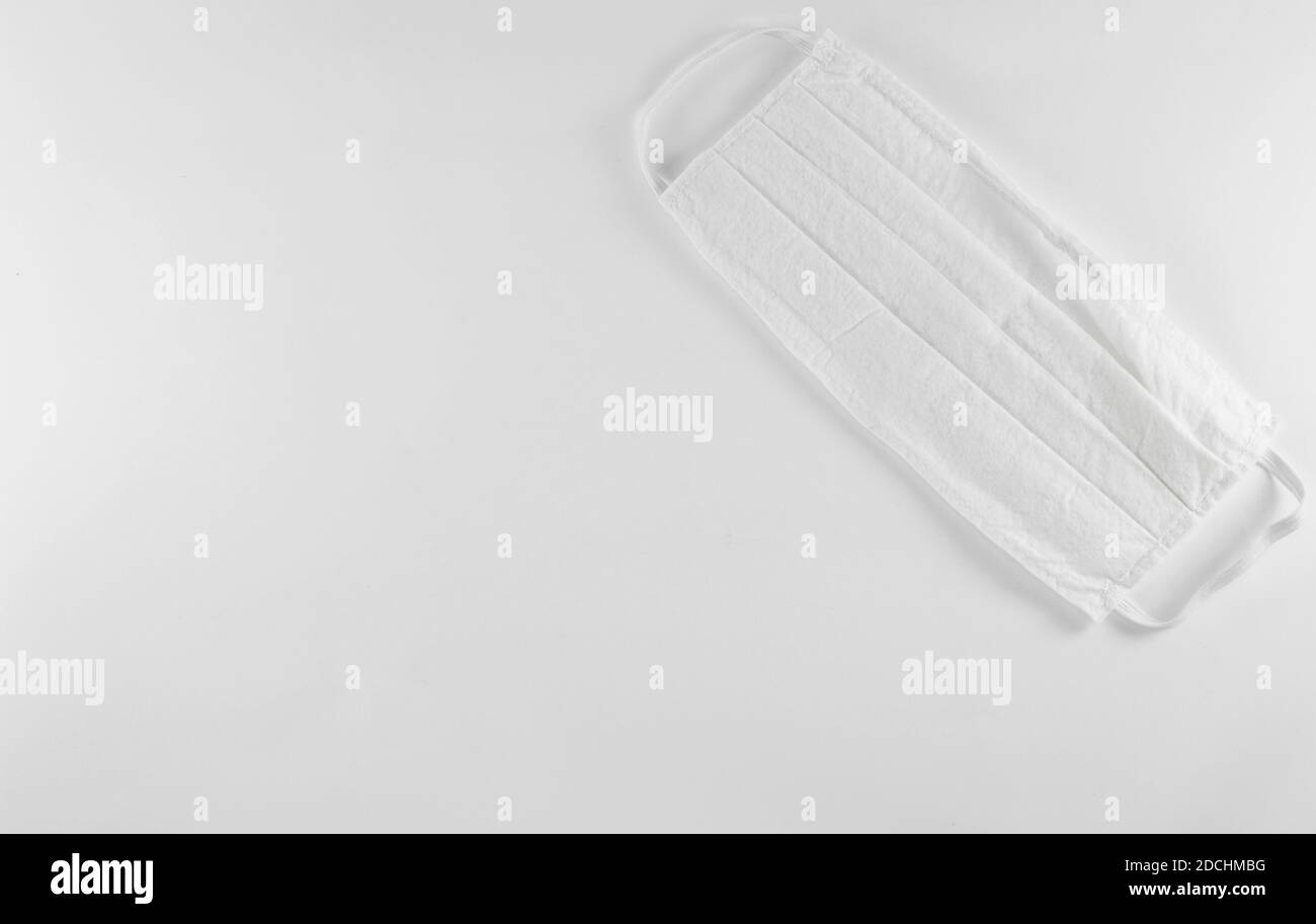 White medical disposable surgical protection mask to protect from Covid ...