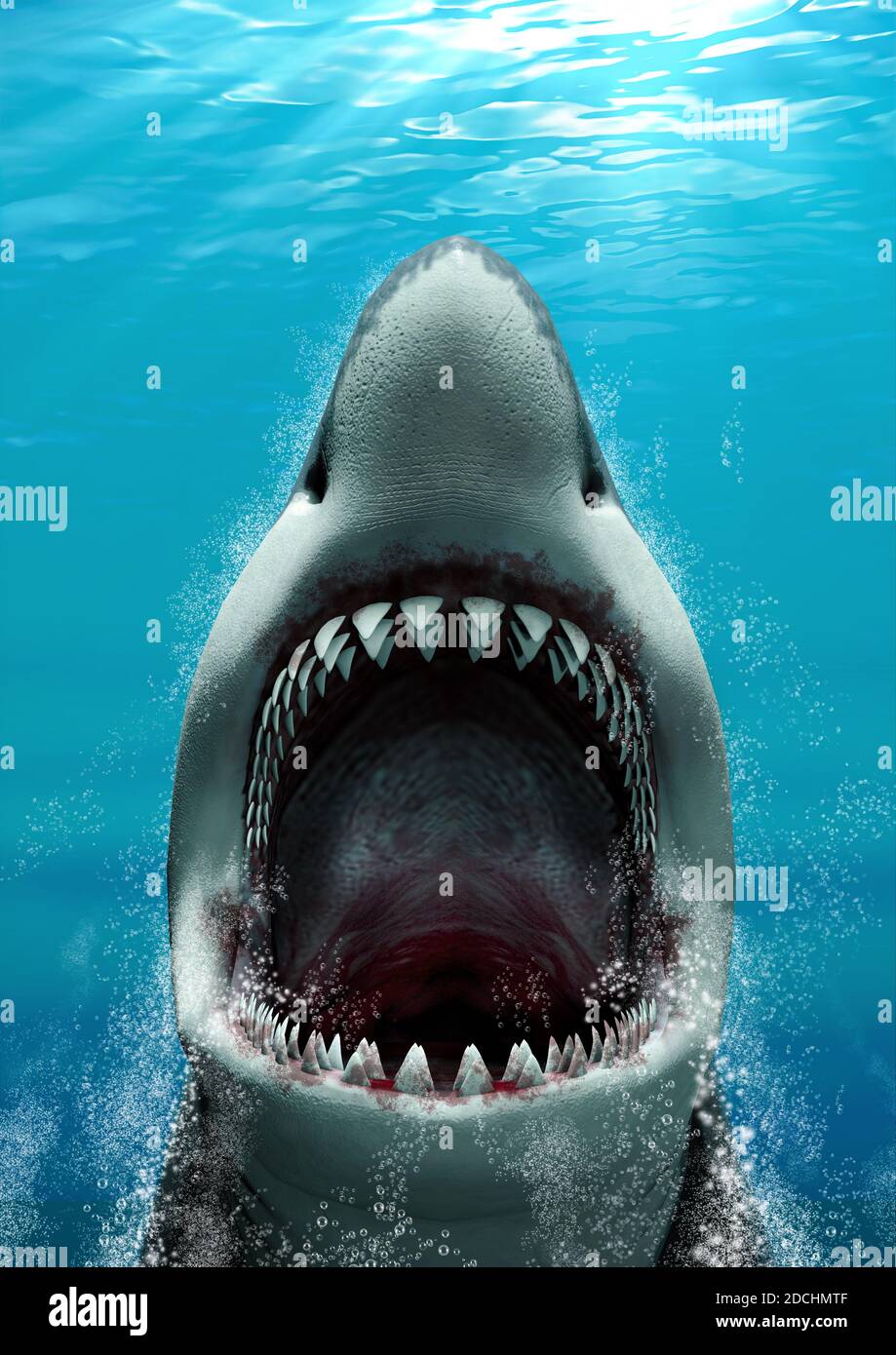 Great white shark jaws open mouth hi-res stock photography and images ...