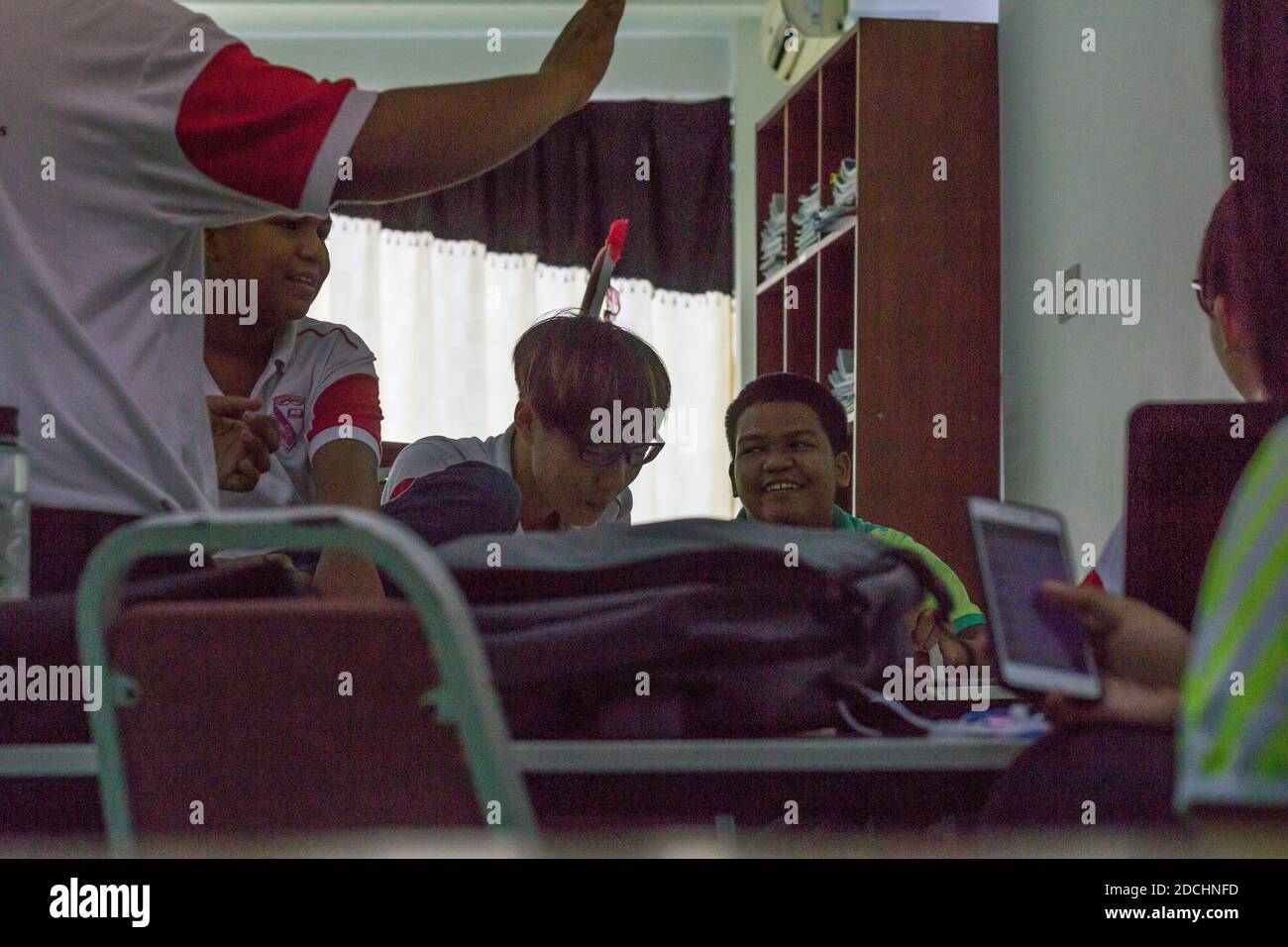 Homeschool students active discussion Stock Photo - Alamy