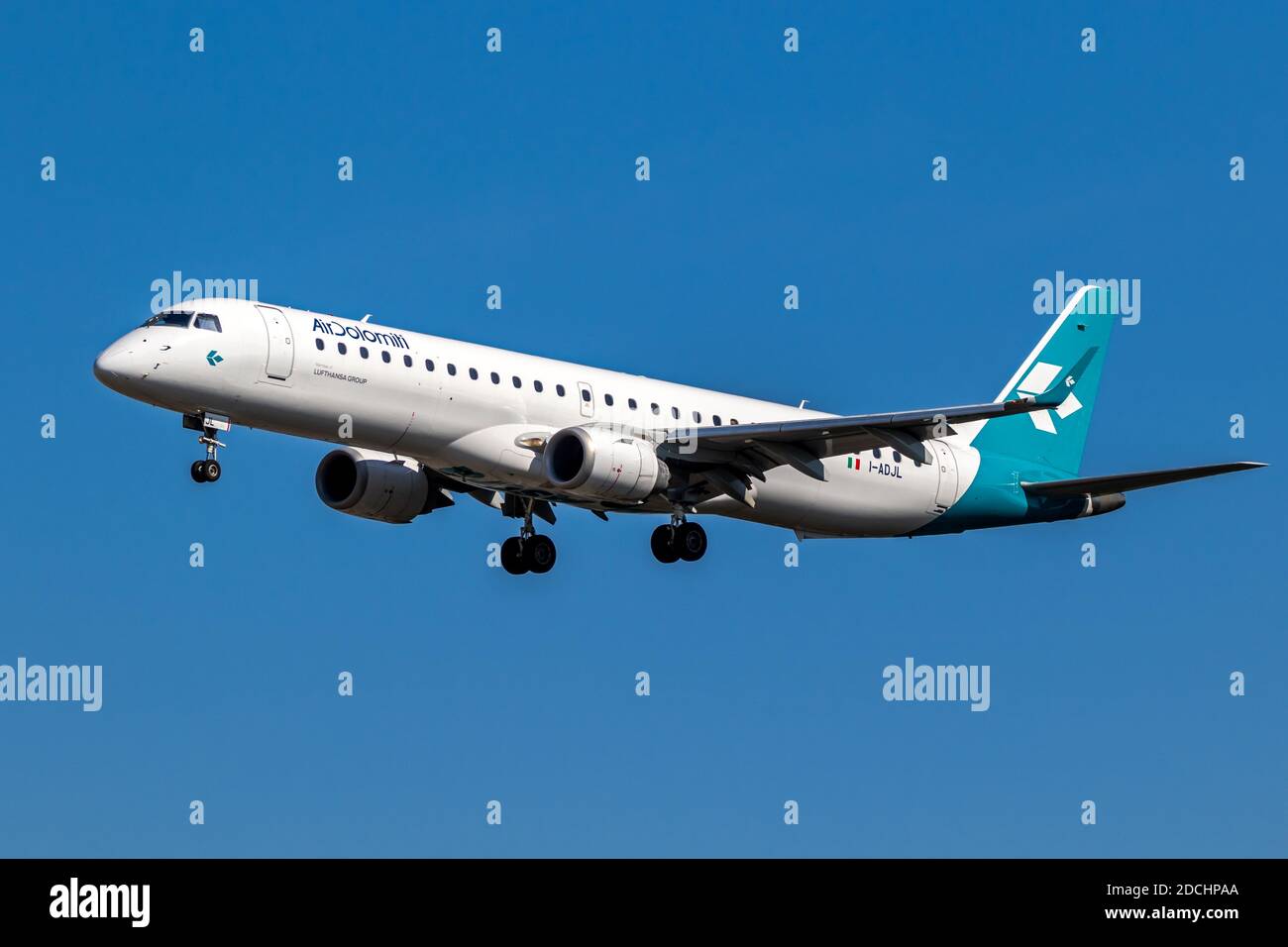 Air Dolomiti Embraer E195LR passenger plane landing on Frankfurt ...