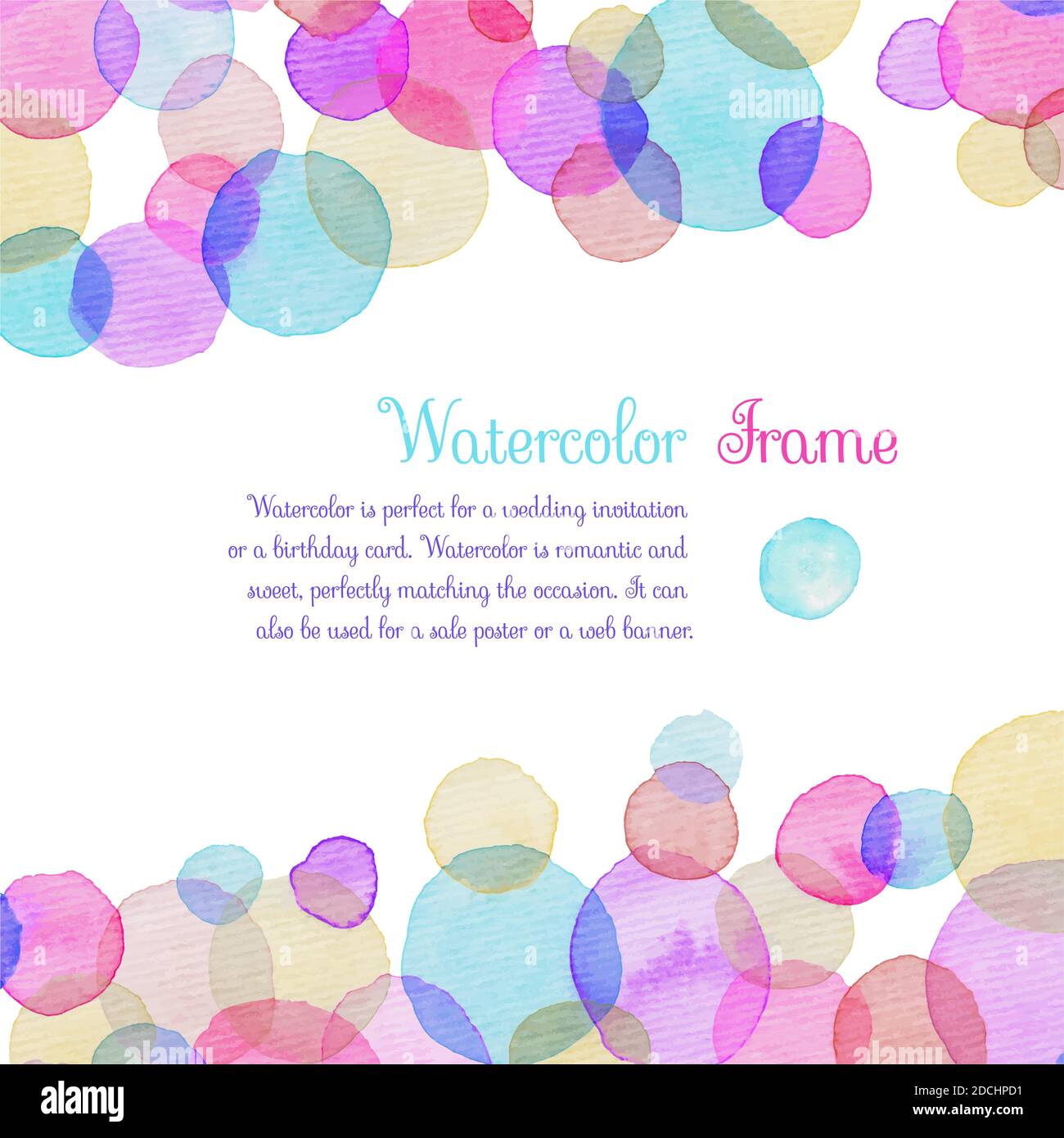 Watercolor banners greeting cards with colorful circle banners with ...