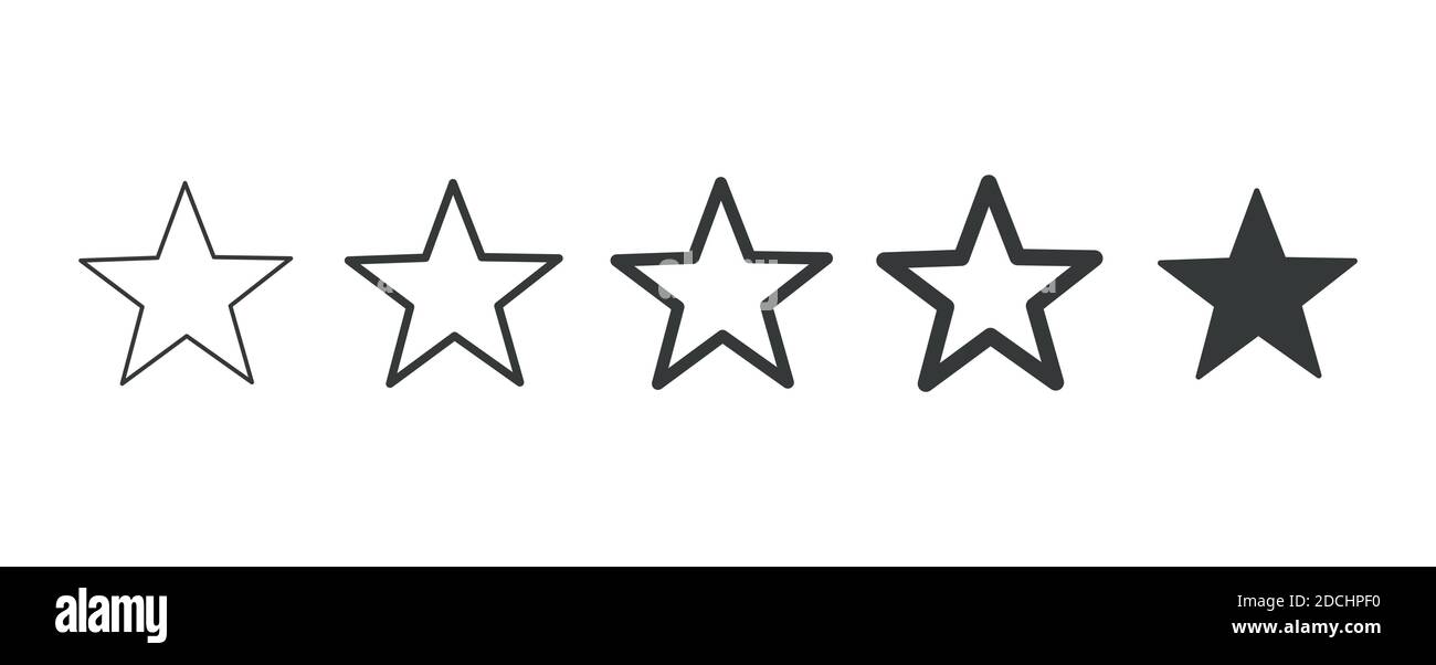 Star vector icons. Set of star symbols isolated on white background ...