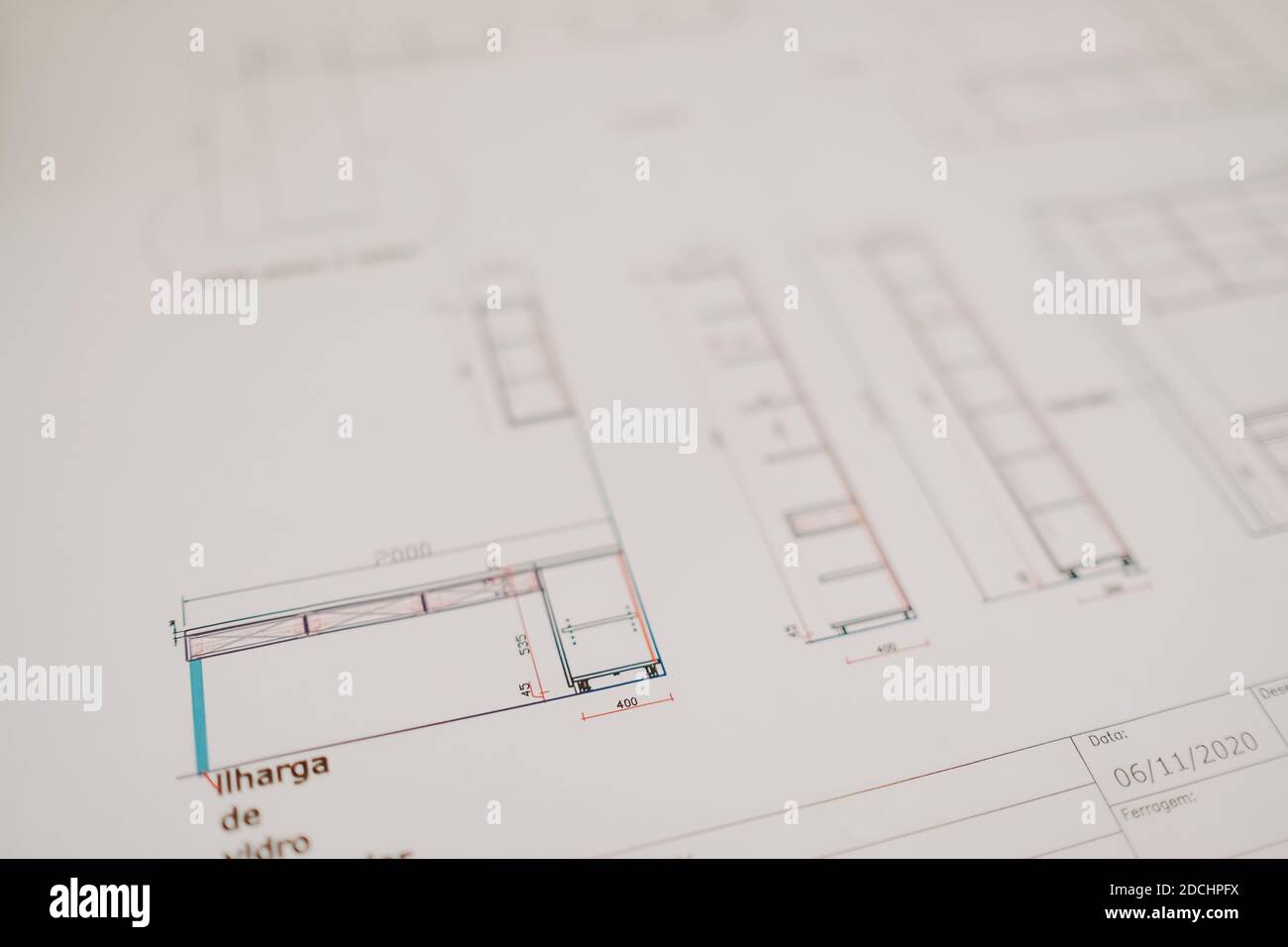 A closeup shot of an architectural floor plan design Stock Photo - Alamy