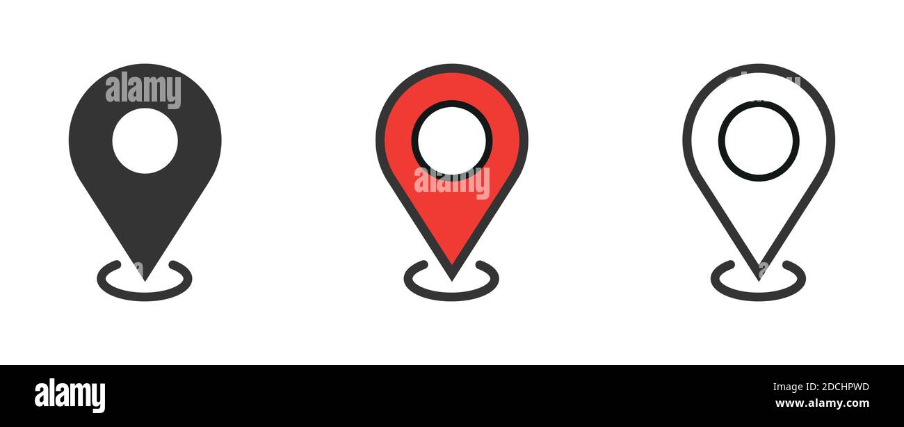 Set of location icons. Modern map markers .Vector illustration on a ...