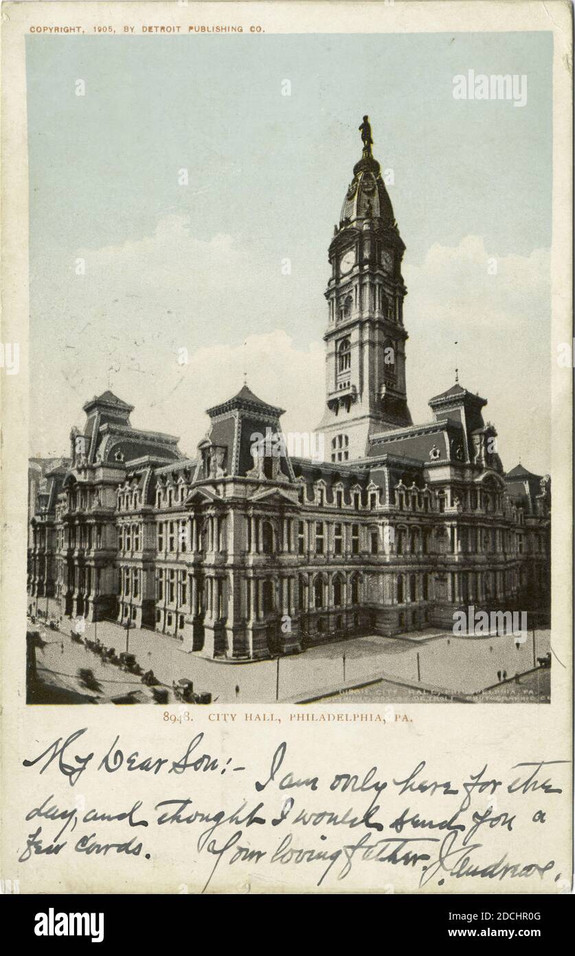 City Hall, Philadelphia, Pa., still image, Postcards, 1898 - 1931 Stock ...