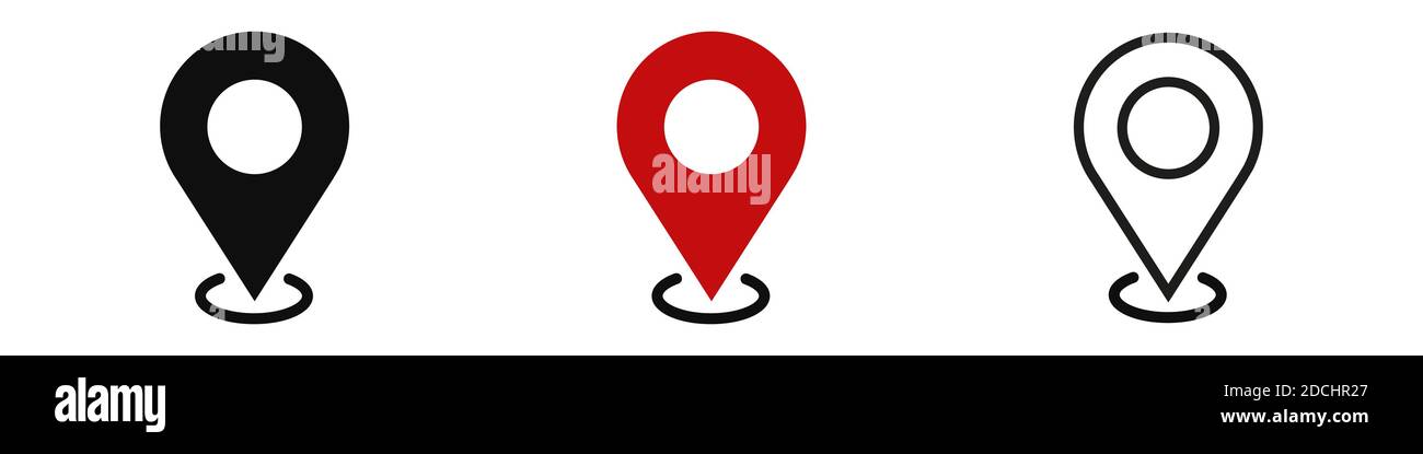 Set of location icons. Modern map markers .Vector illustration on a ...