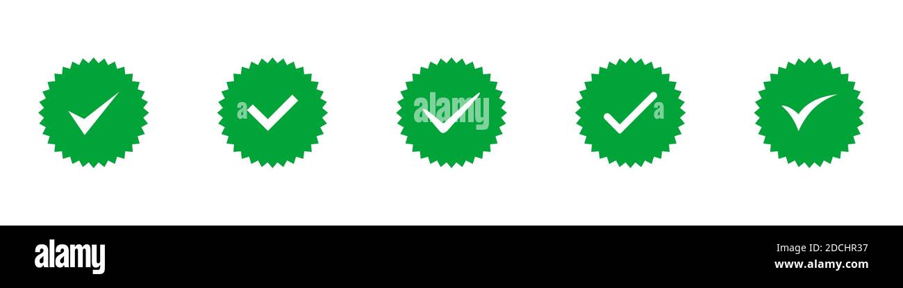 Correct, green icon sign. Vector illustration isolated on white ...