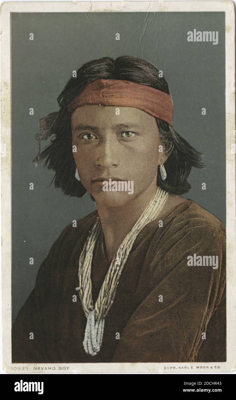 Navaho Boy, Indian, still image, Postcards, 1898 - 1931 Stock Photo - Alamy