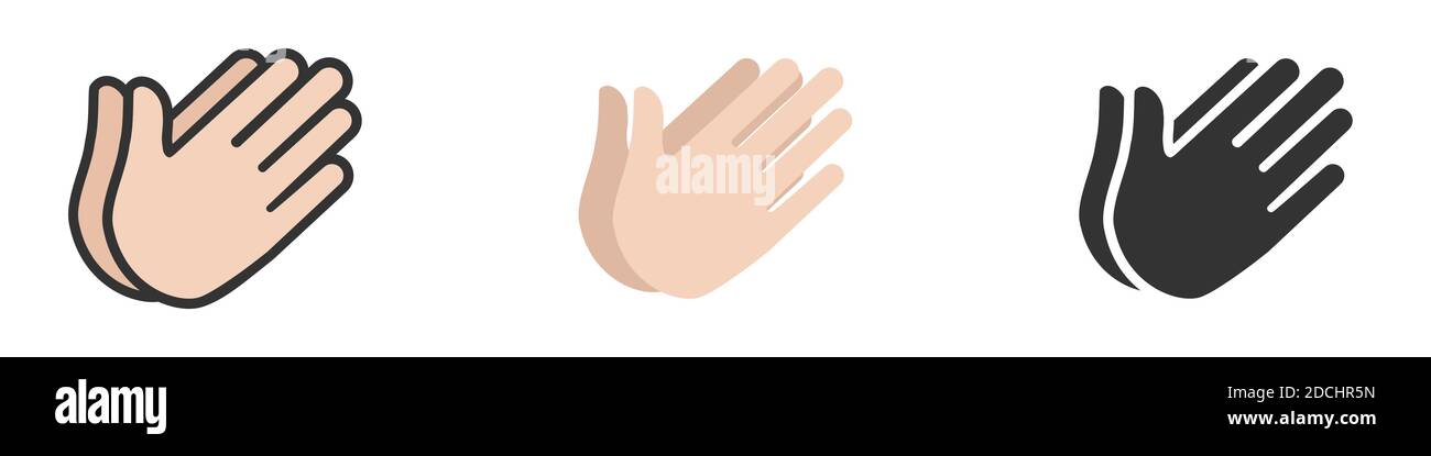 Clapping hands icon, applause icon. Set of vector illustrations of symbol isolated on white ...