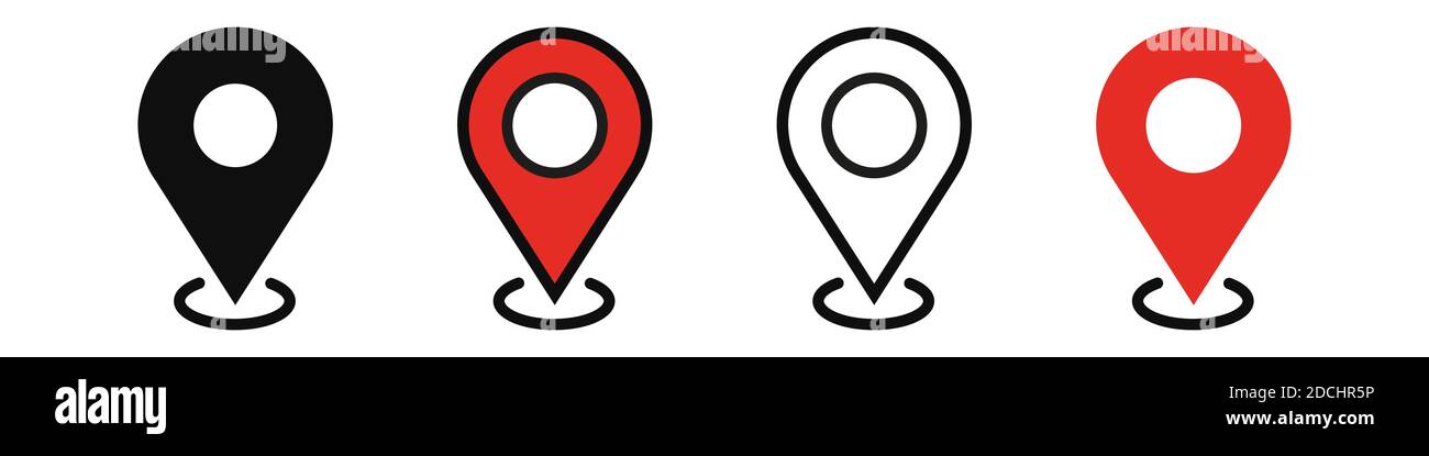 Set of location icons. Modern map markers .Vector illustration on a ...