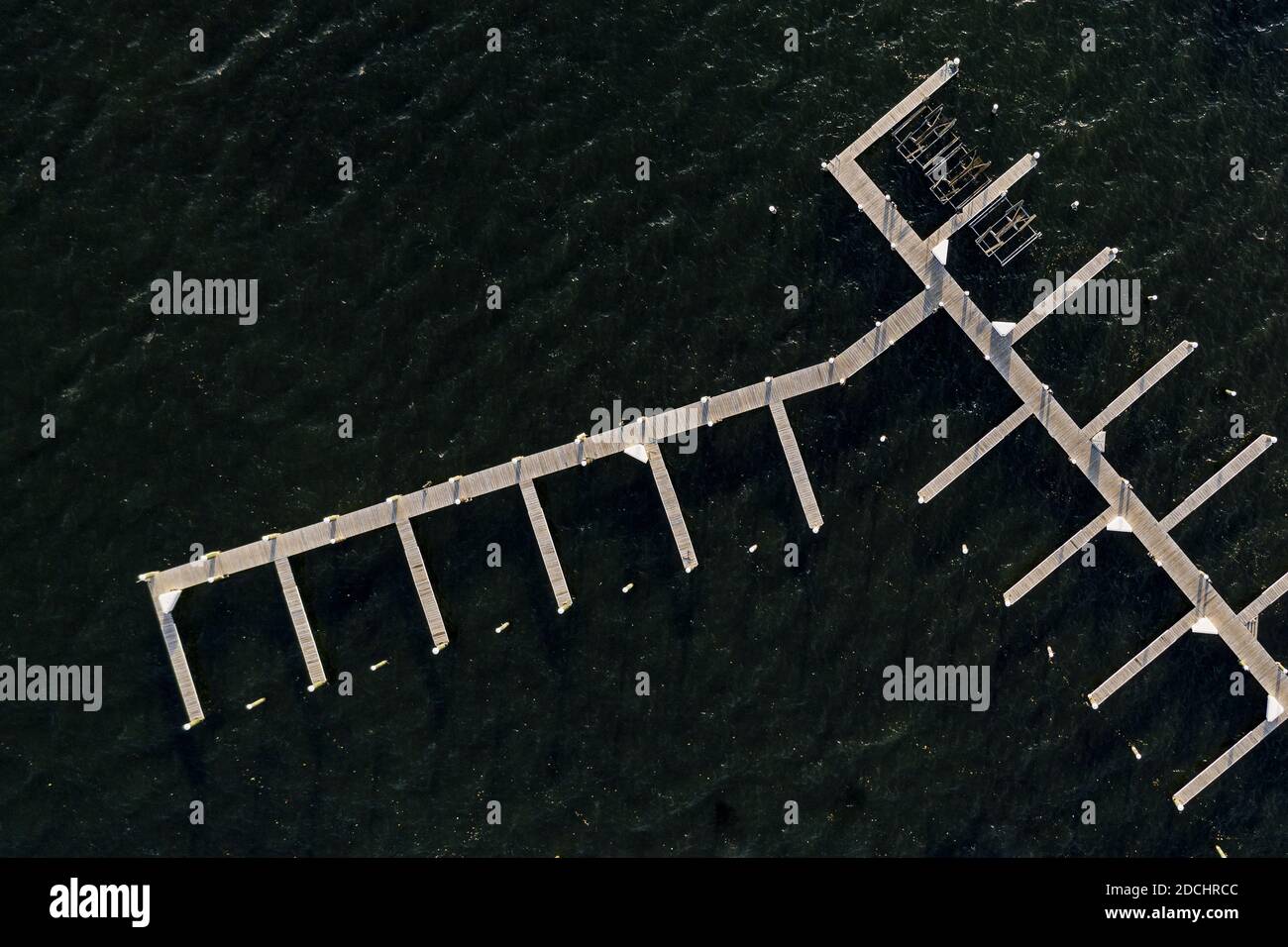 An aerial shot of a port and piers Stock Photo - Alamy