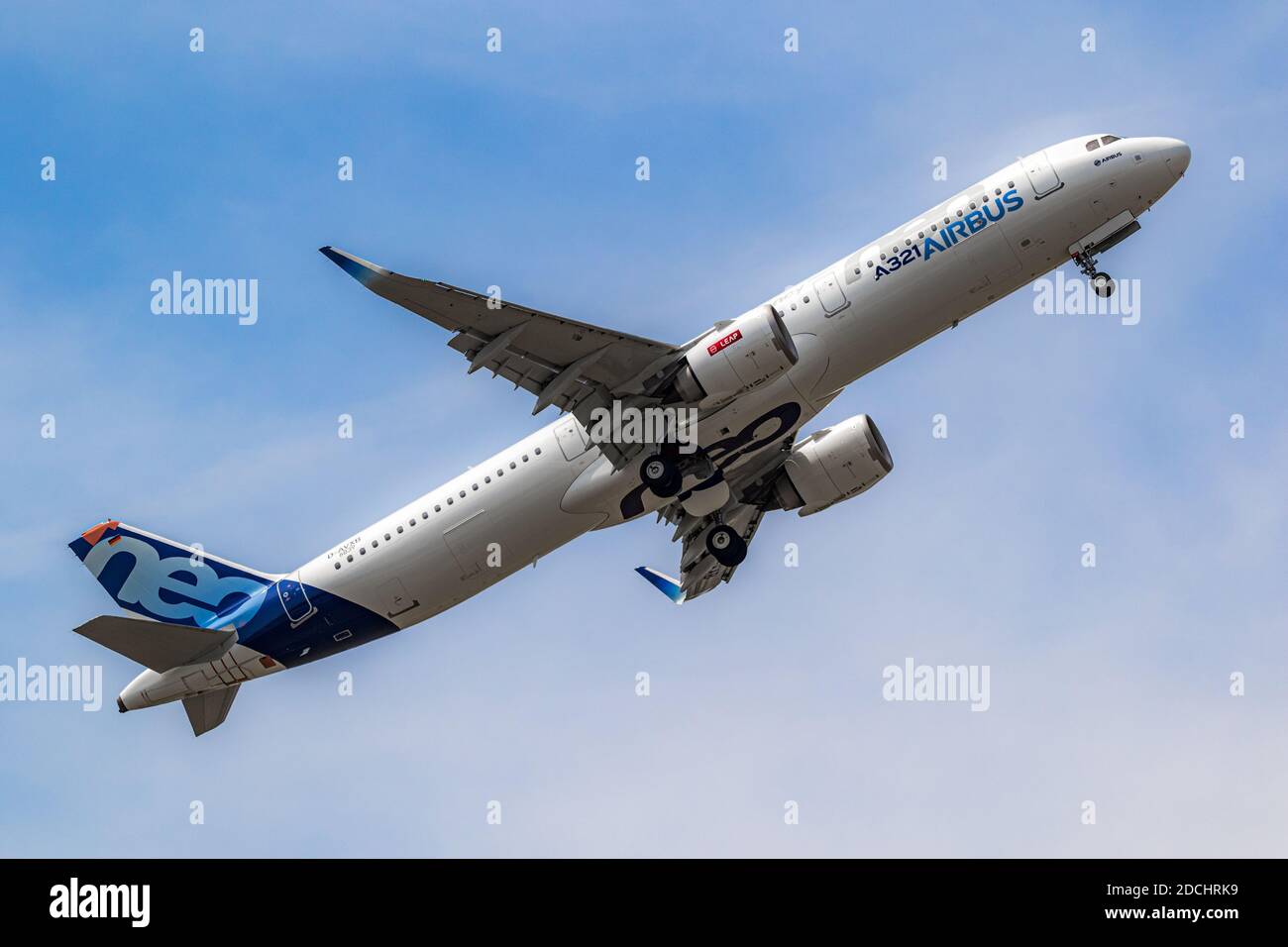 Airbus A321 Neo passenger plane taking off from Paris-Le Bourget ...