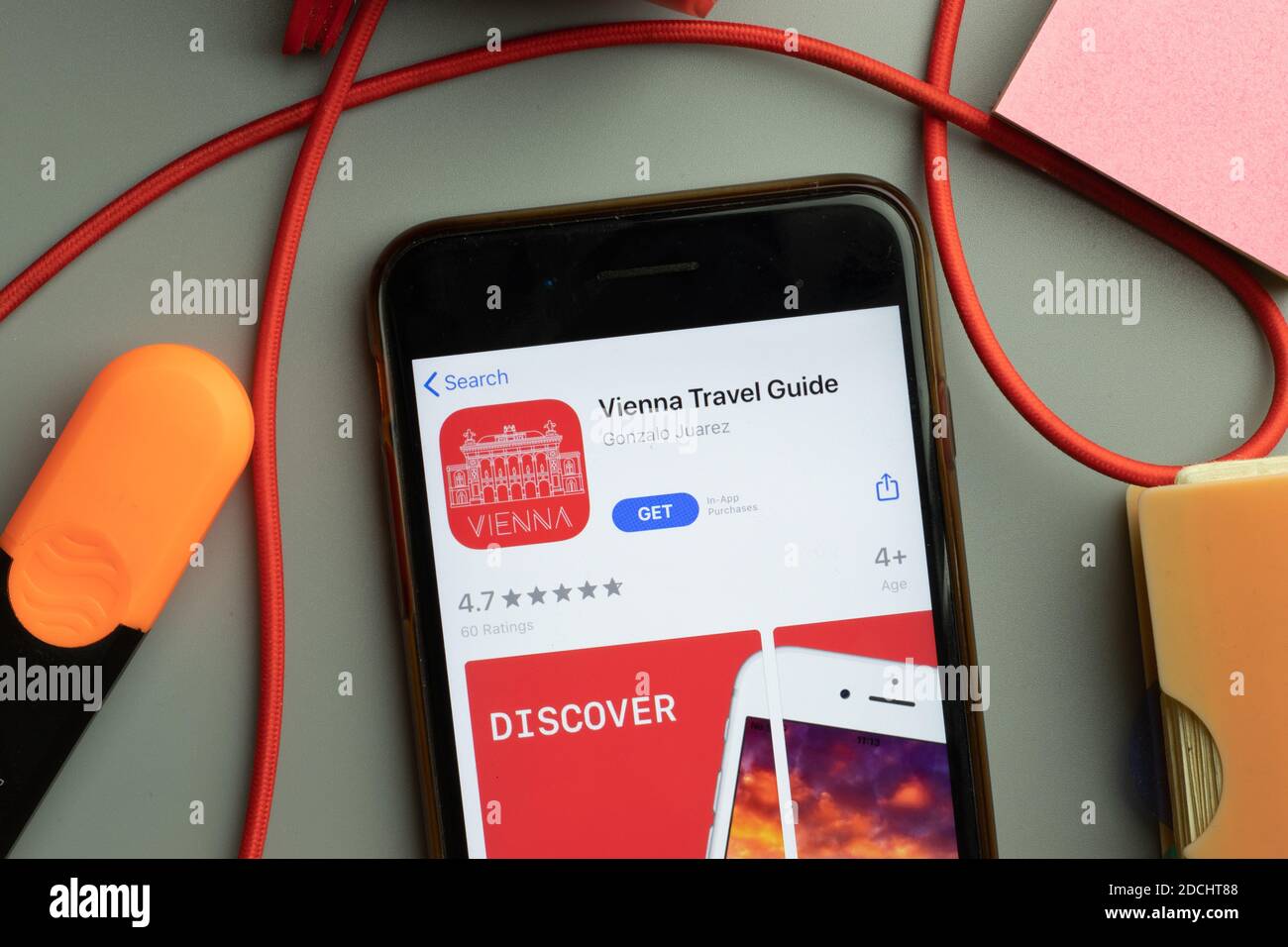 New York, United States - 7 November 2020: Vienna Travel Guide app ...