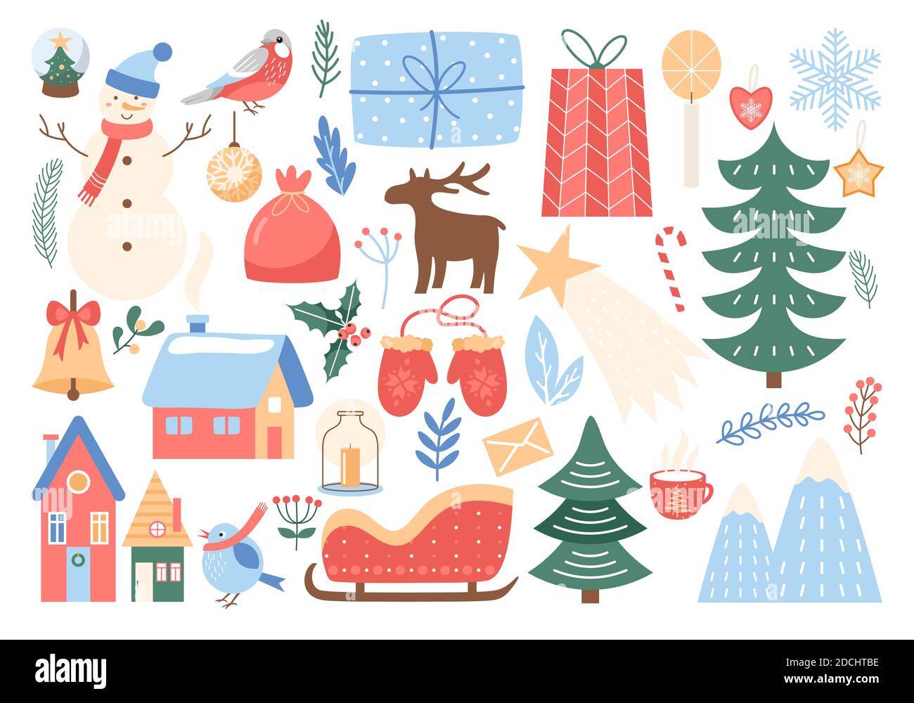 Christmas tree kawaii cartoon Stock Vector Images - Alamy