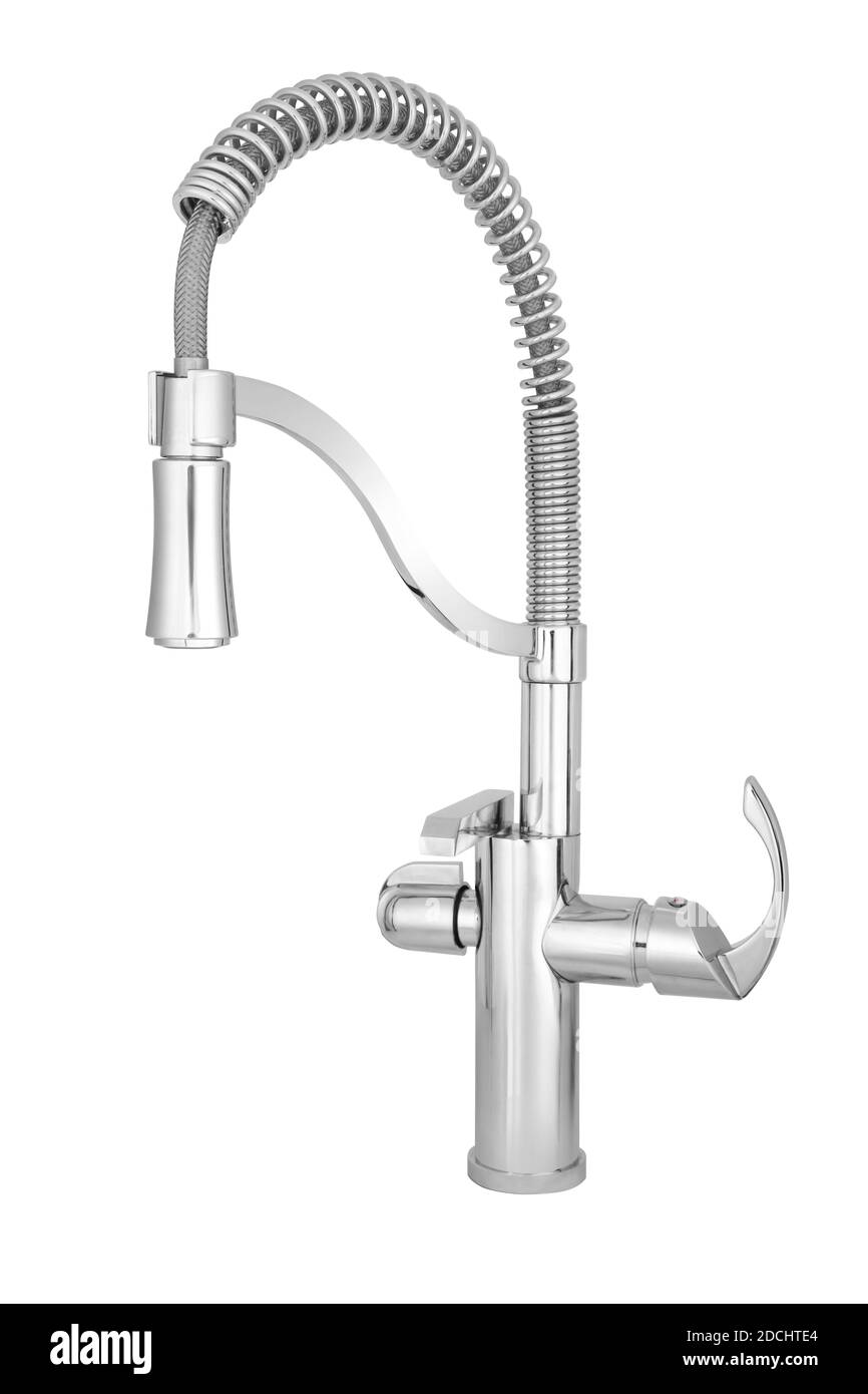 steel water faucet isolated on white background Stock Photo - Alamy