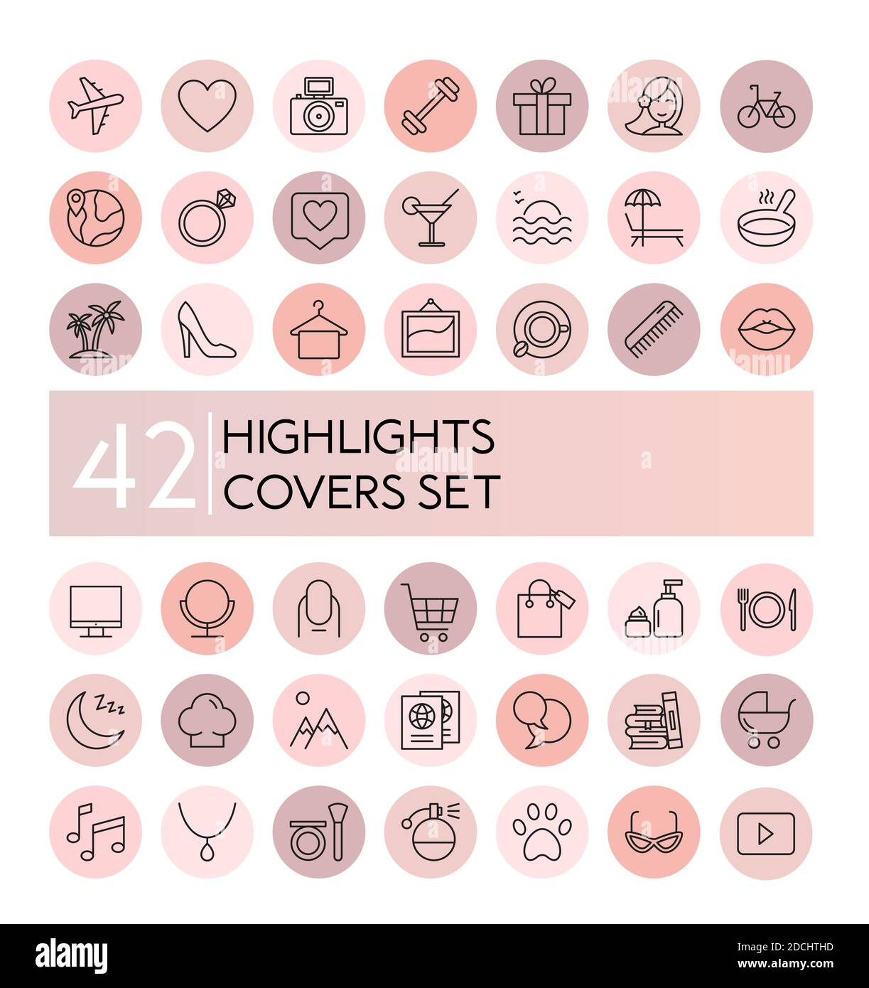 highlight vector illustration icons set. Social media collection of ...
