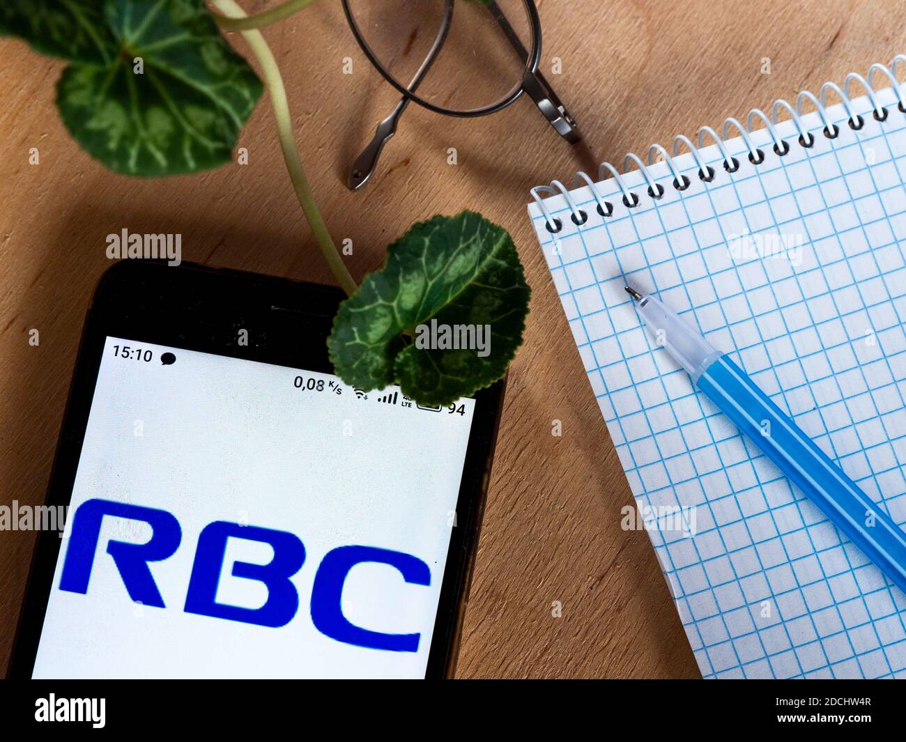 Ukraine. 21st Nov, 2020. In this photo illustration the RBC logo is ...