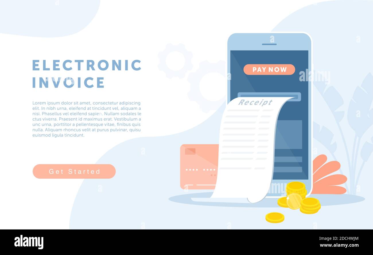 Online money bill payment, cartoon modern digital technology for ...