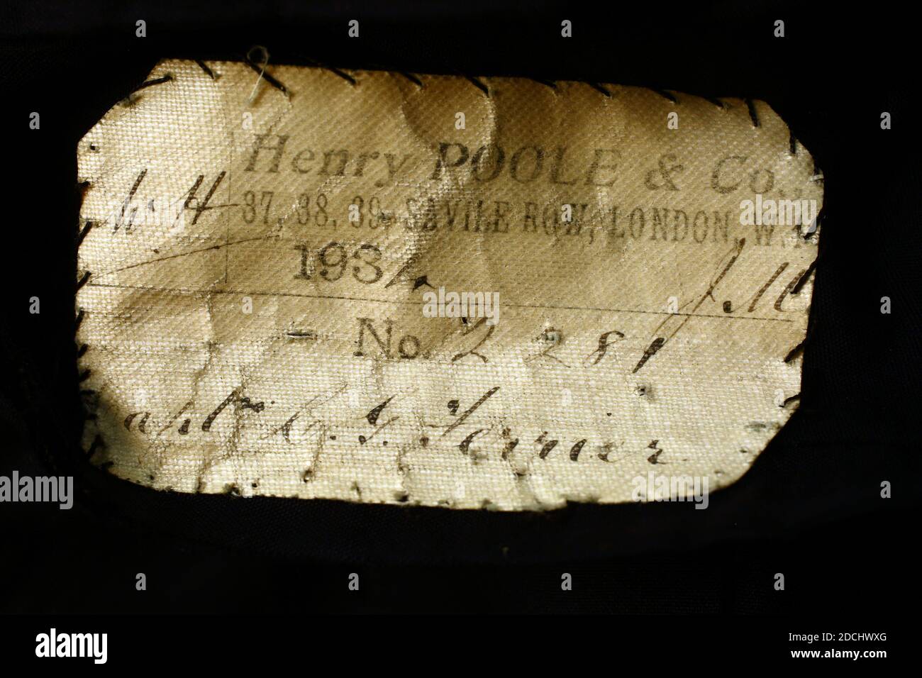 Henry Poole & Co tailor in Savile Row , established in 1805 . Old label ...