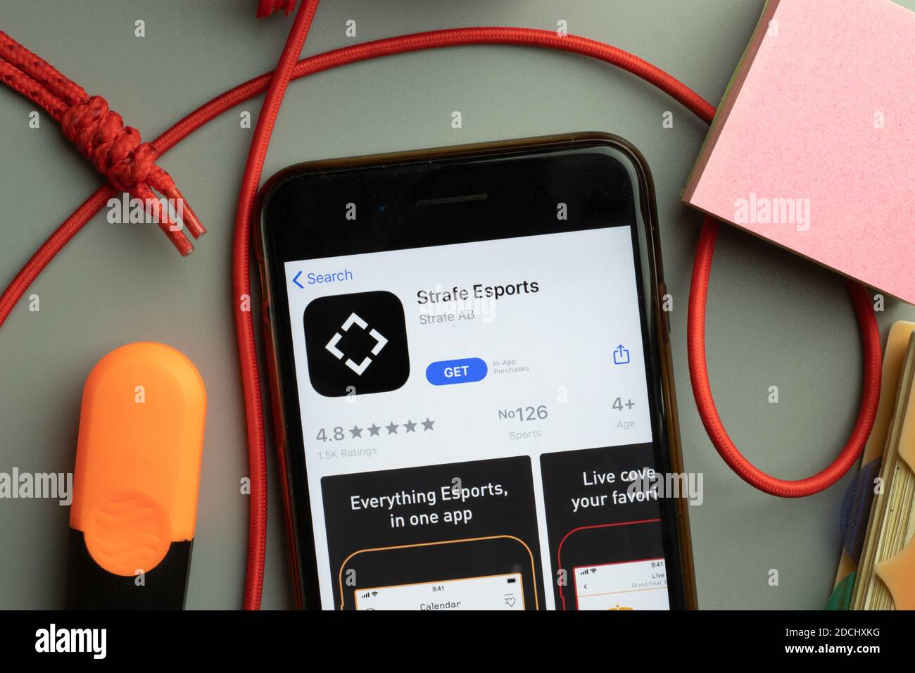 New York, United States - 7 November 2020: Strafe Esports app store ...