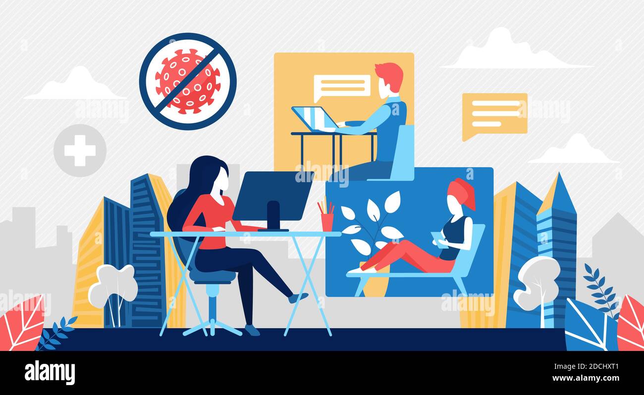 People work online, stay at home during coronavirus quarantine ...