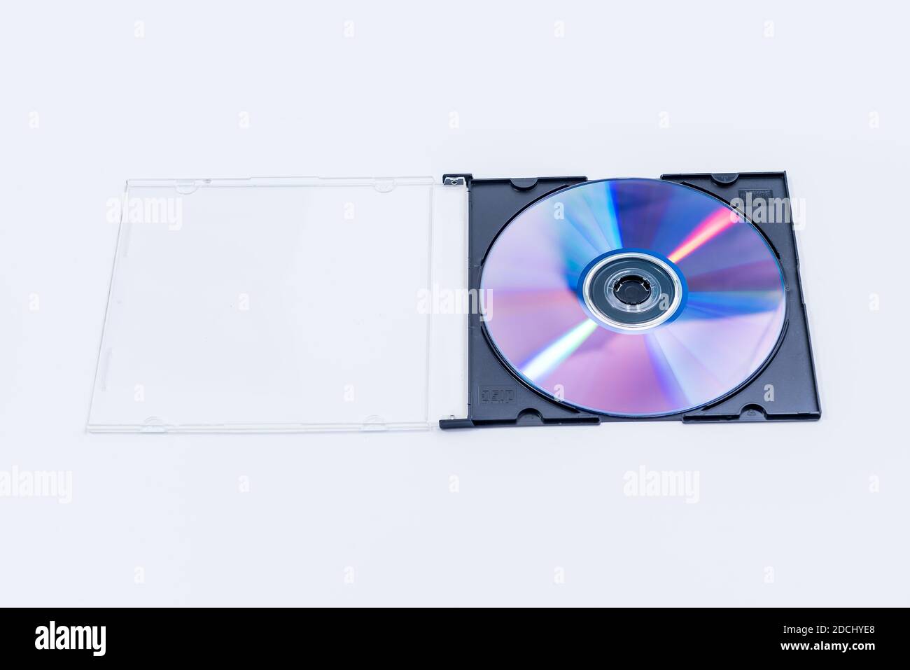 Compact disc, CD inside its plastic case isolated on white background ...