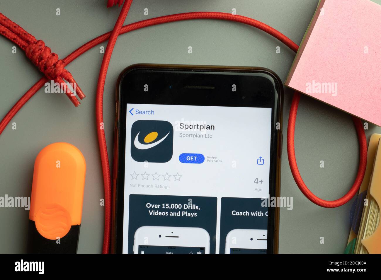 New York, United States - 7 November 2020: Sportplan app store logo on ...