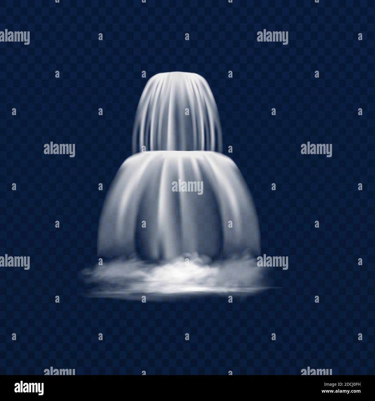 Falling transparent waterfall or river.Vector realistic illustration ...