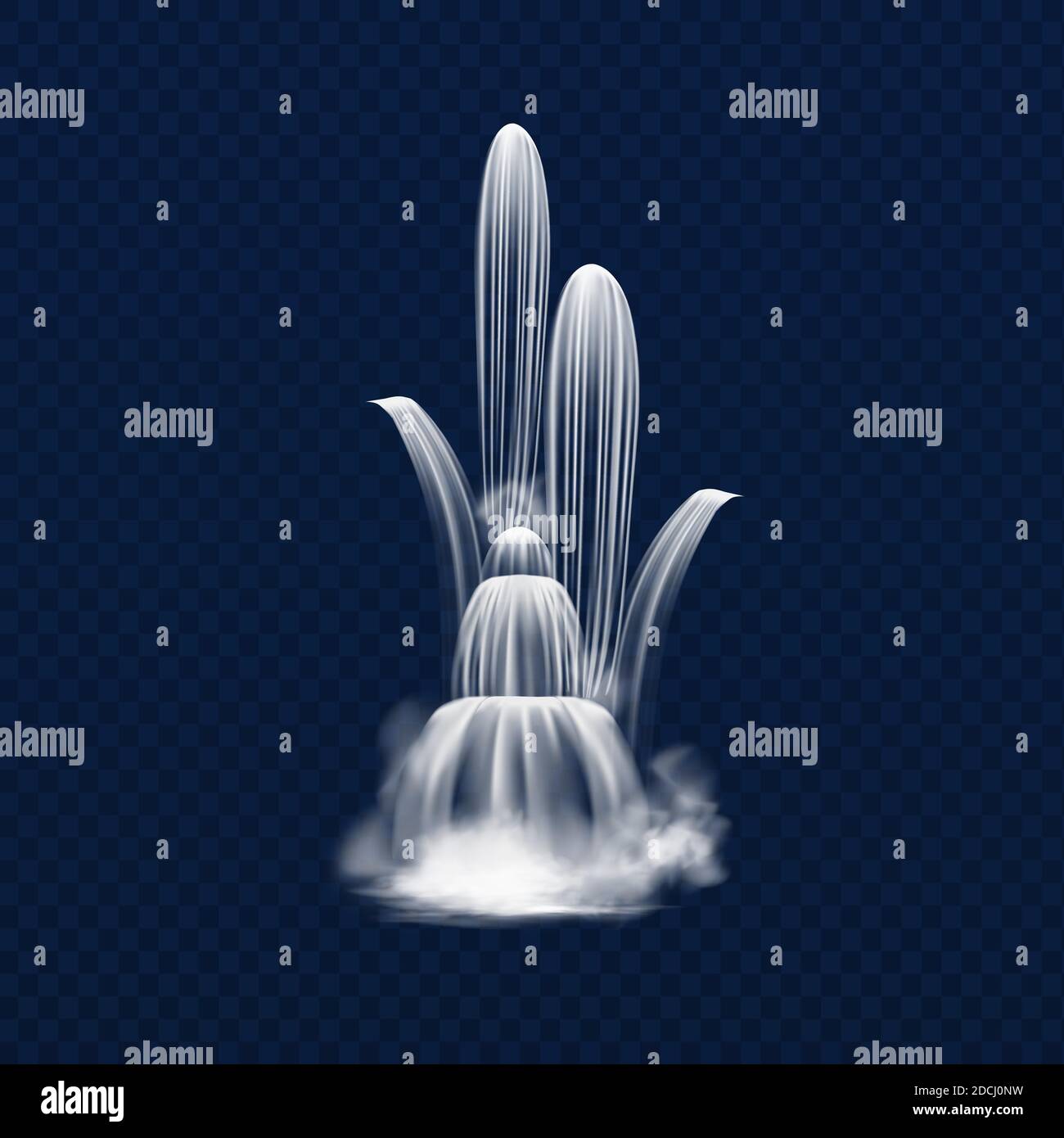 Falling transparent waterfall or river.Vector realistic illustration ...