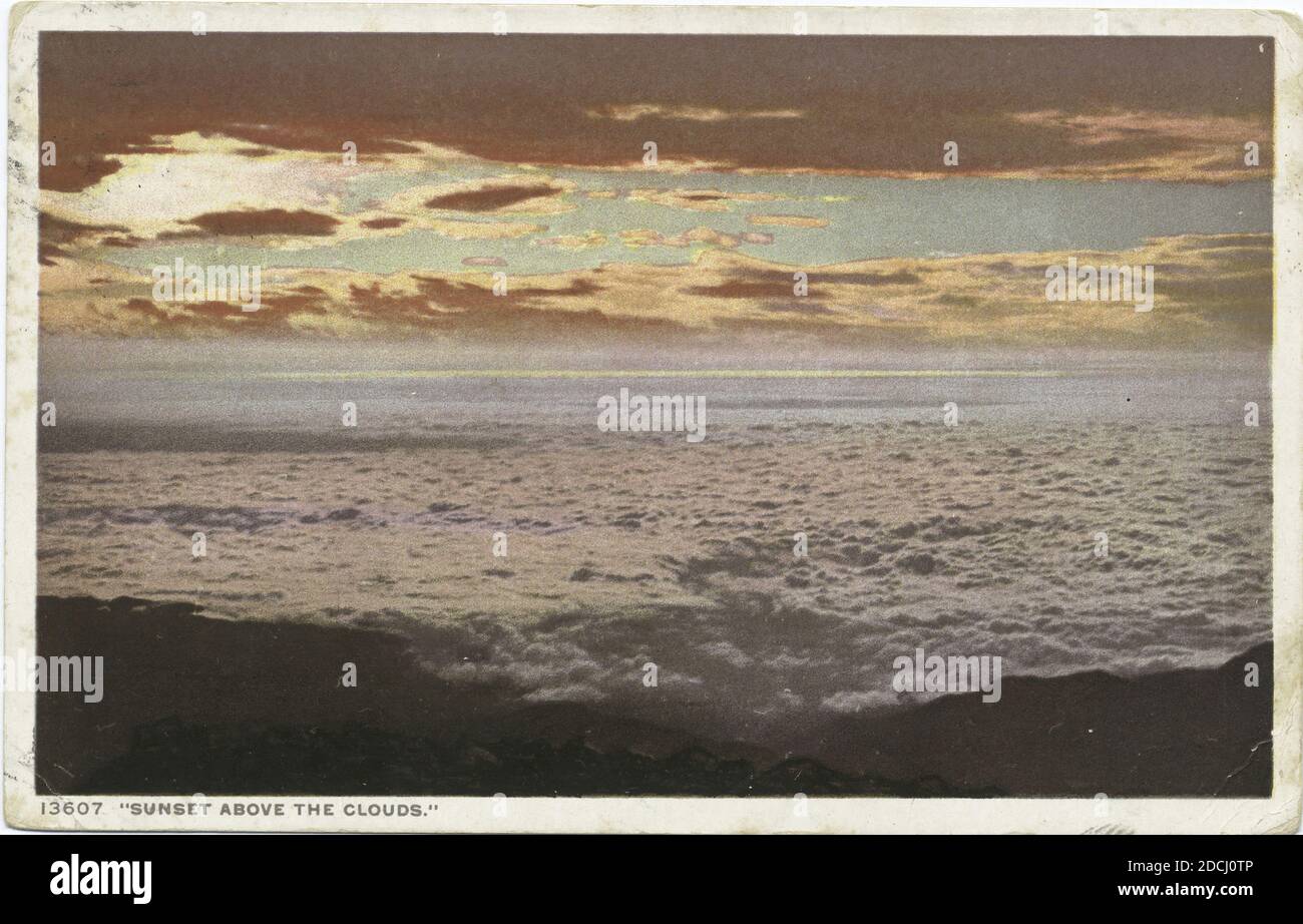 Sunset Above the Clouds, still image, Postcards, 1898 - 1931 Stock ...