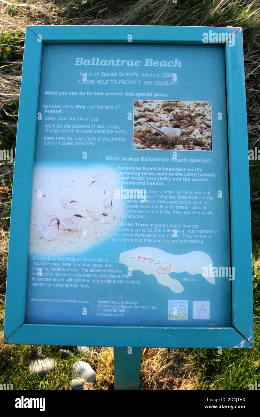 Ballantrae , South Ayrshire, Scotland . UK. Information boards at ...
