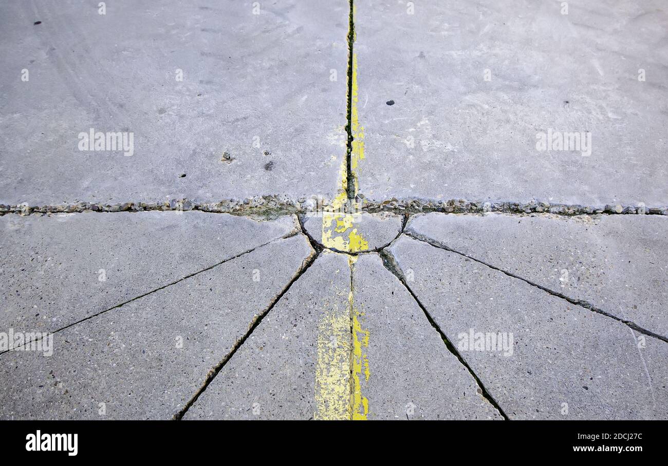 Broken street floor, construction and architecture, road deterioration ...