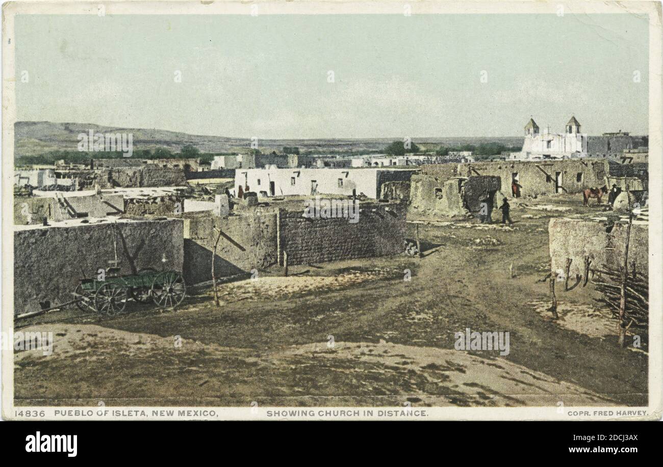 Pueblo of Isleta, New Mexico, still image, Postcards, 1898 - 1931 Stock ...