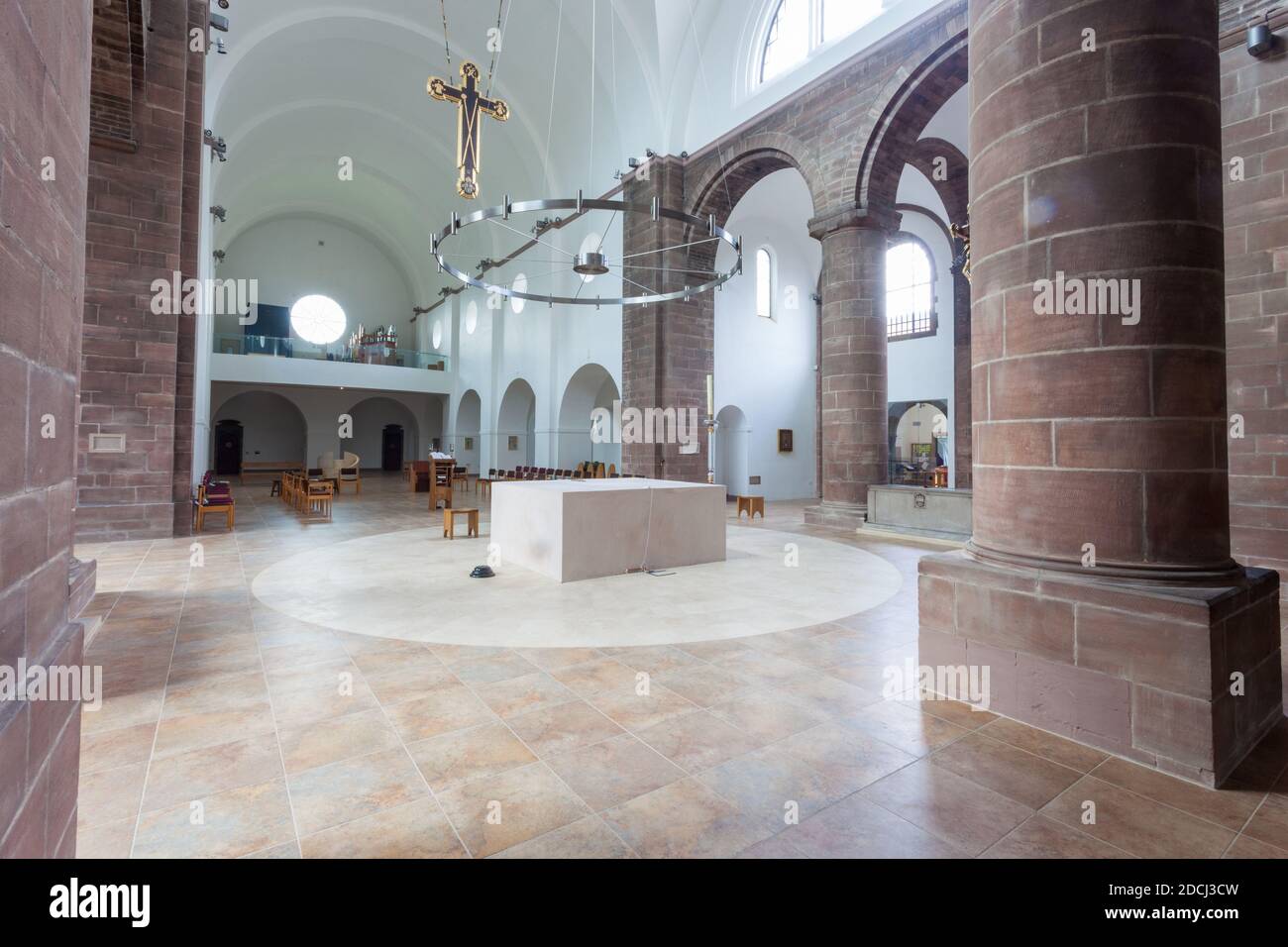 Interior view of the altar and nave of the church at the College of the ...