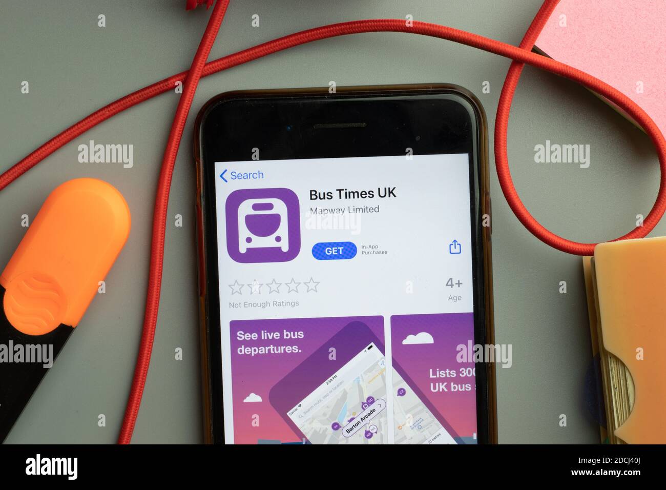 New York, United States - 7 November 2020: Bus Times UK app store logo ...