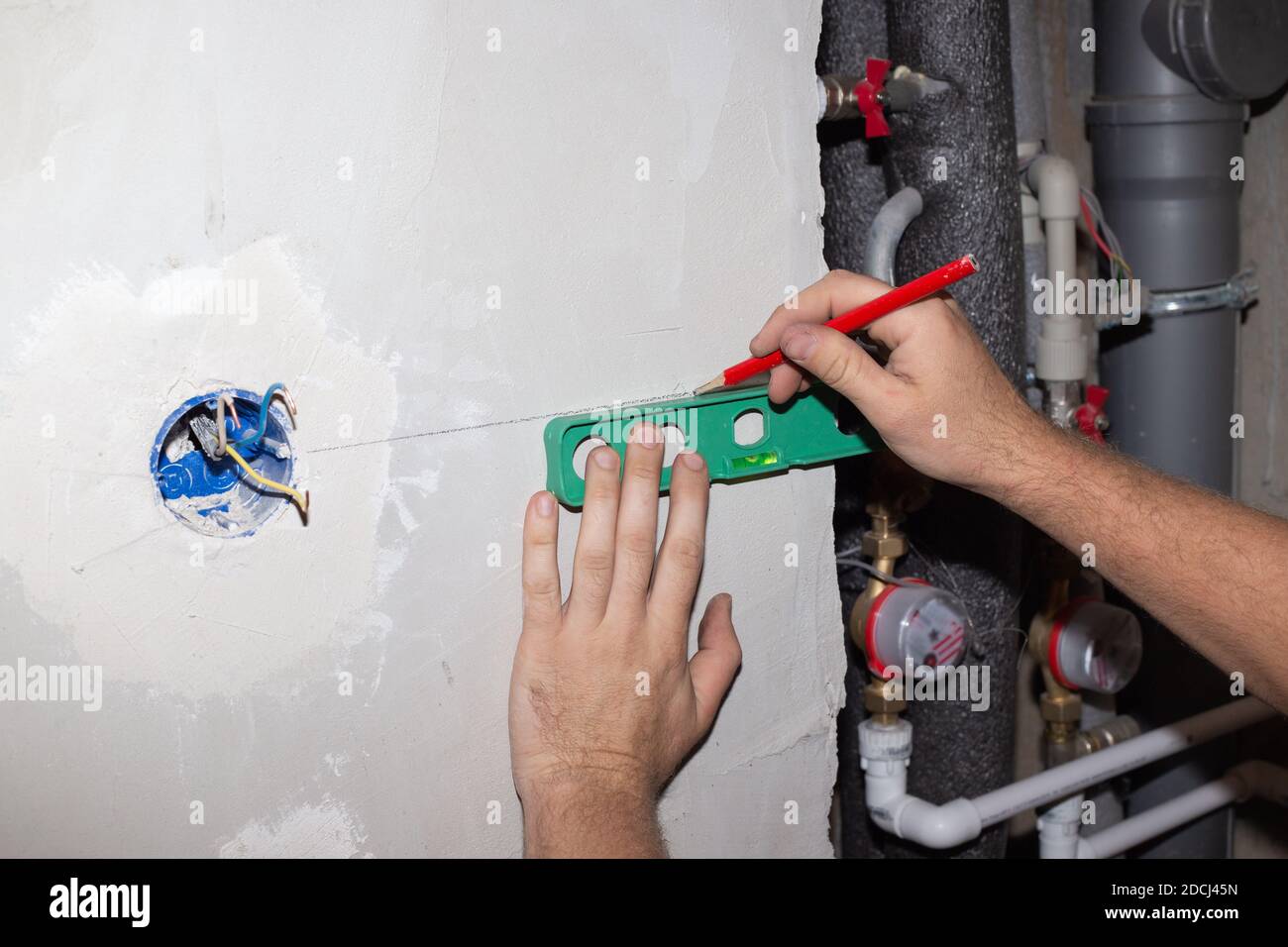installation of additional electrical outlets in the bathroom wall ...