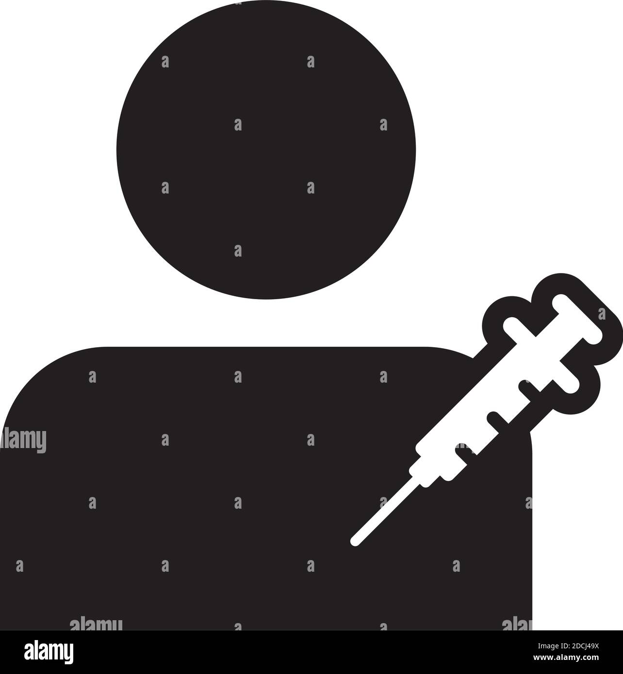 Health icon vector with vaccine syringe male user person profile avatar ...