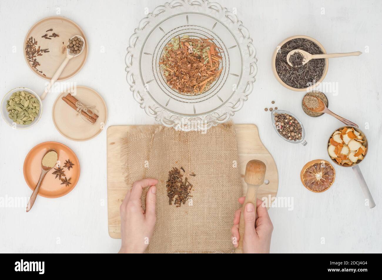 Step by step preparation of Indian masala tea with spices. Step 10 ...