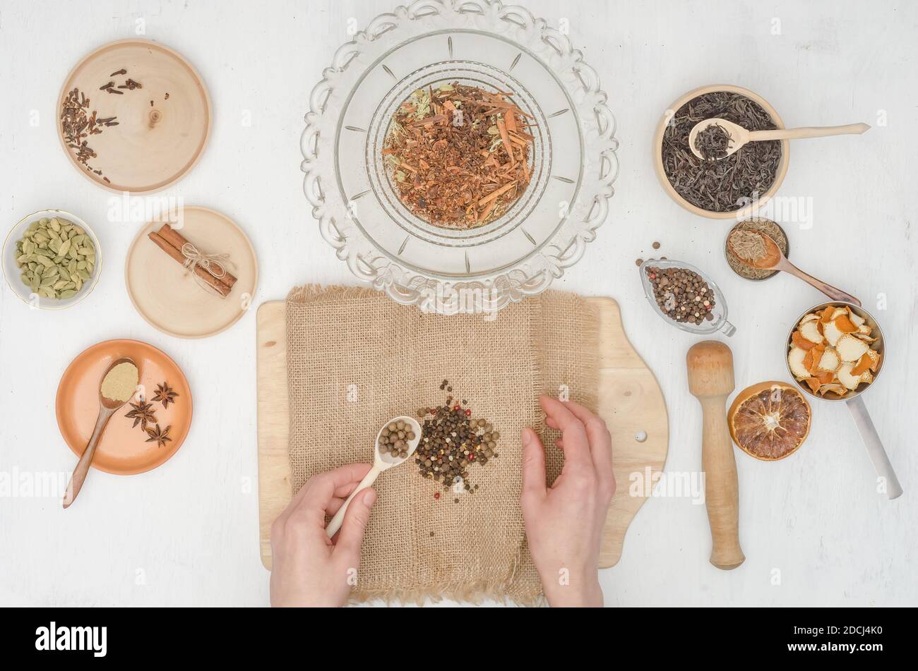 Step by step preparation of Indian masala tea with spices. Step 13 ...