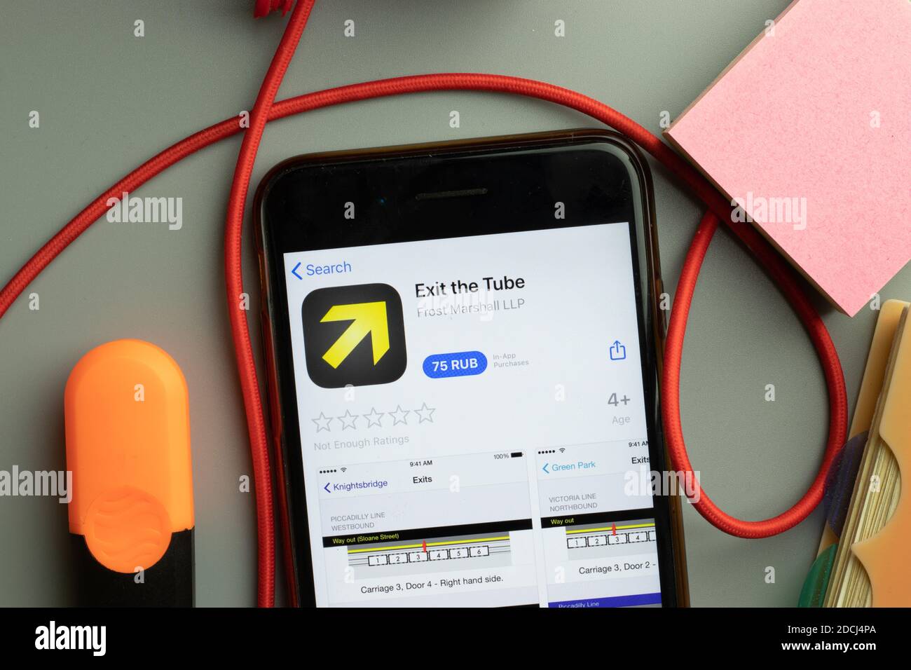 New York, United States - 7 November 2020: Exit the Tube app store logo ...