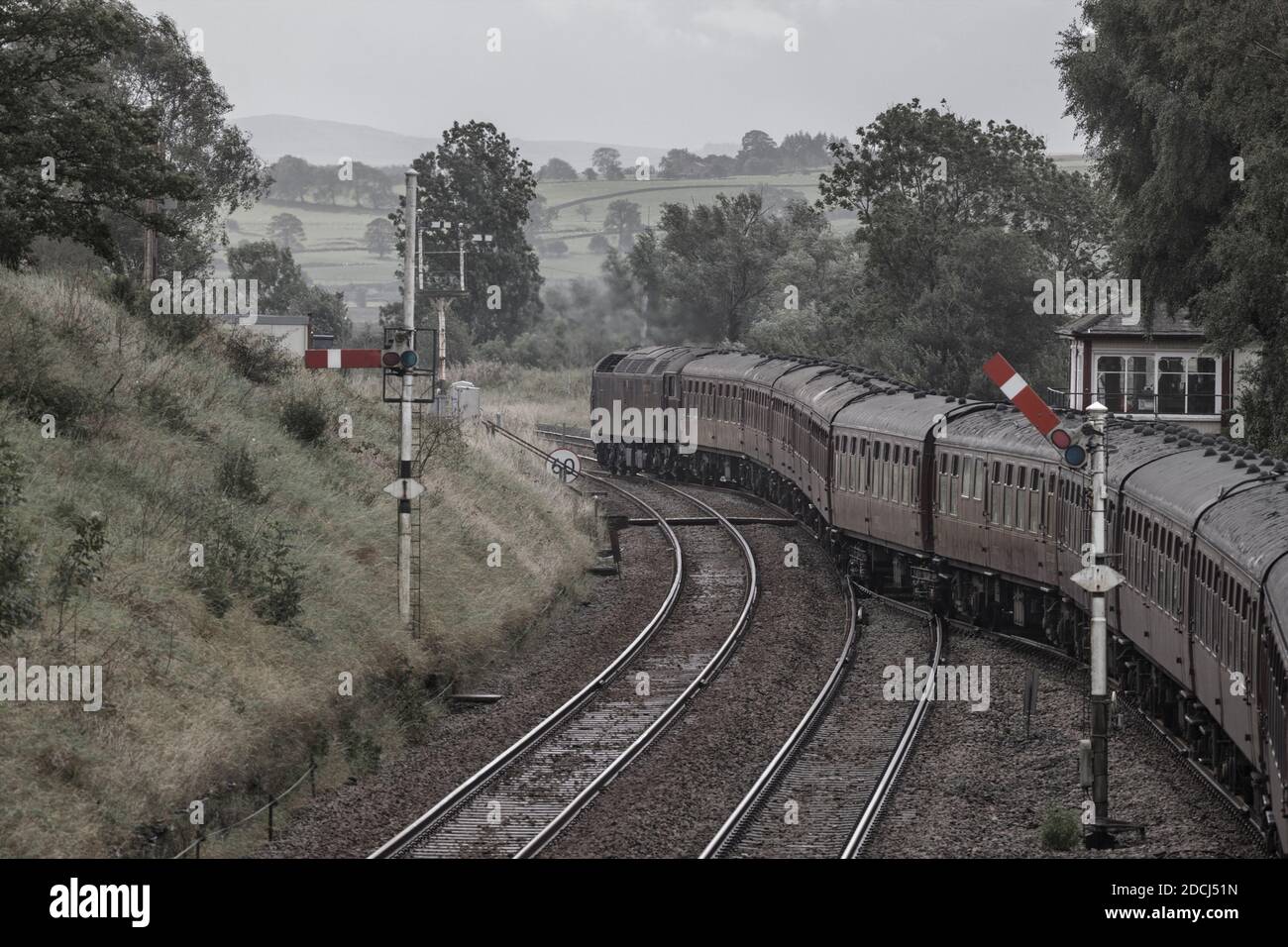 West coast railways class 47 locomotive 47802 passing Settle Junction ...