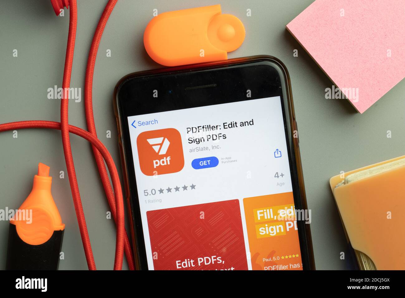 New York, United States - 7 November 2020: PDFfiller app store logo on ...