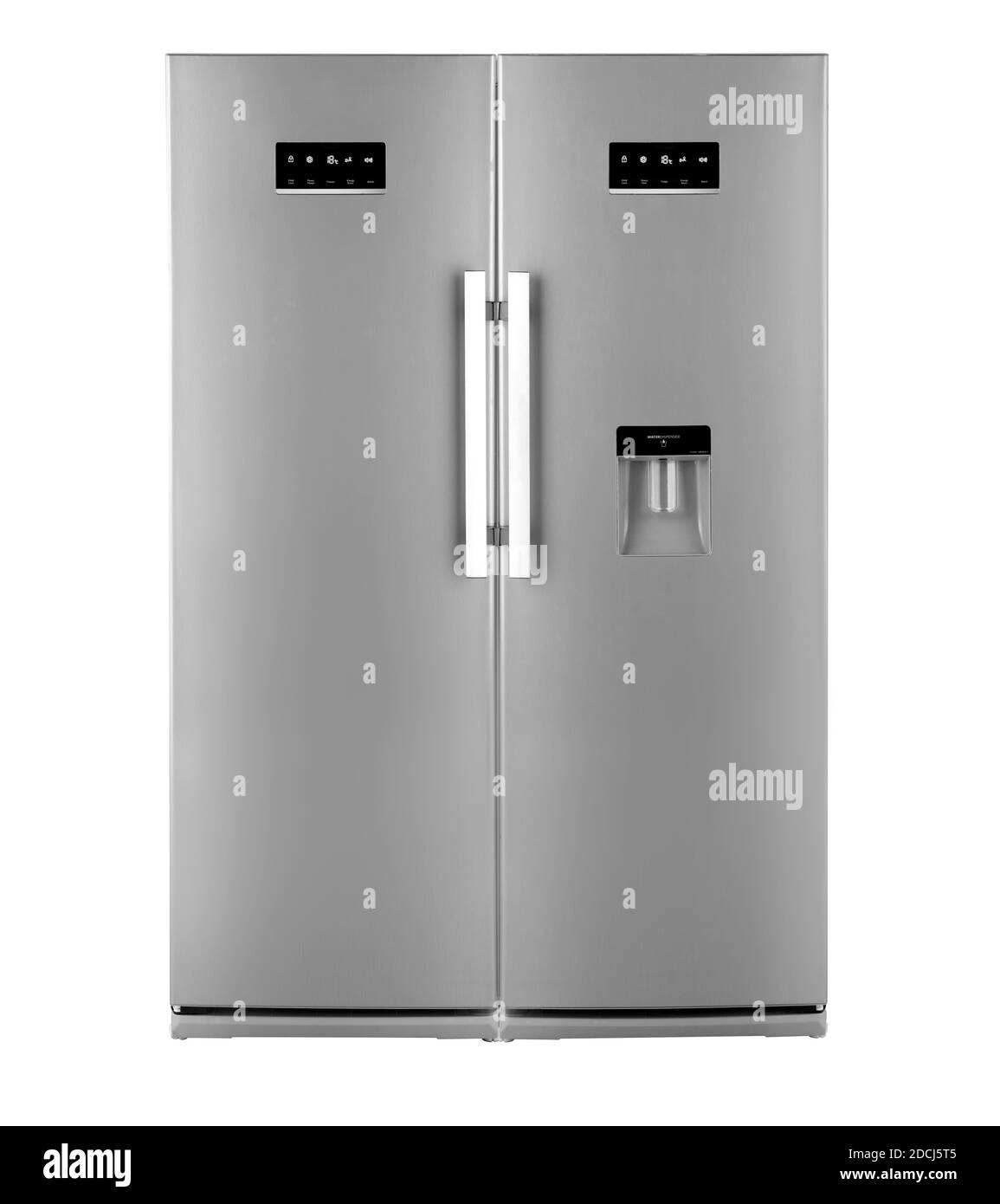 Front View of White Side by Side Double Door Refrigerator Stock Photo ...