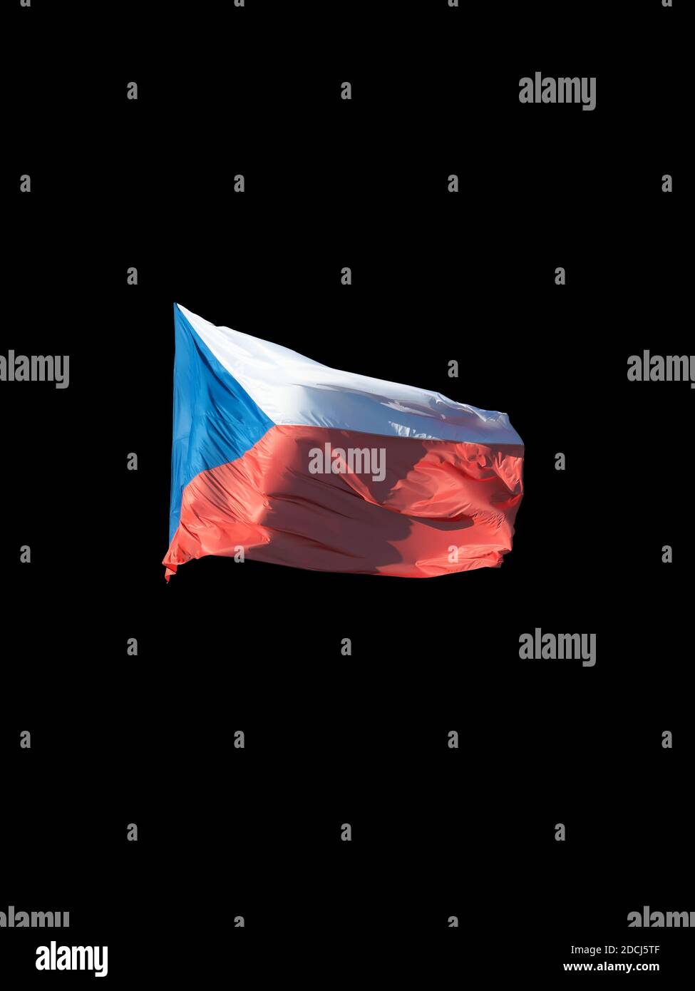 Czech Republic flag waving in the wind. Isolated on background Stock ...
